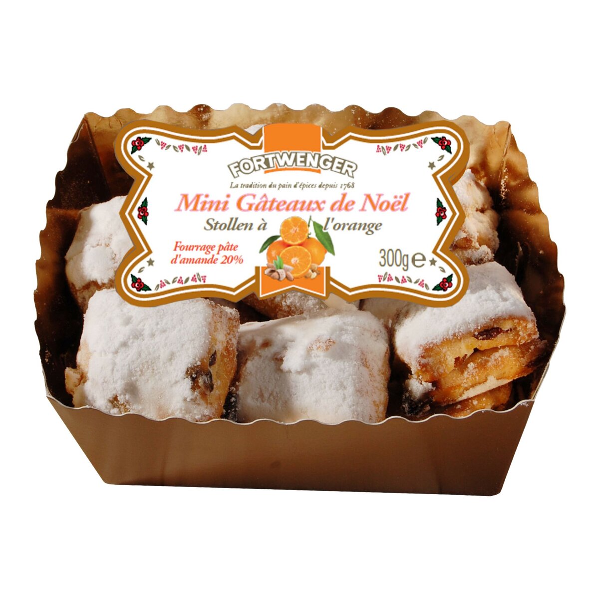 FORTWENGER Fortwenger bouchées de stollen orange massepain 300g pas ...