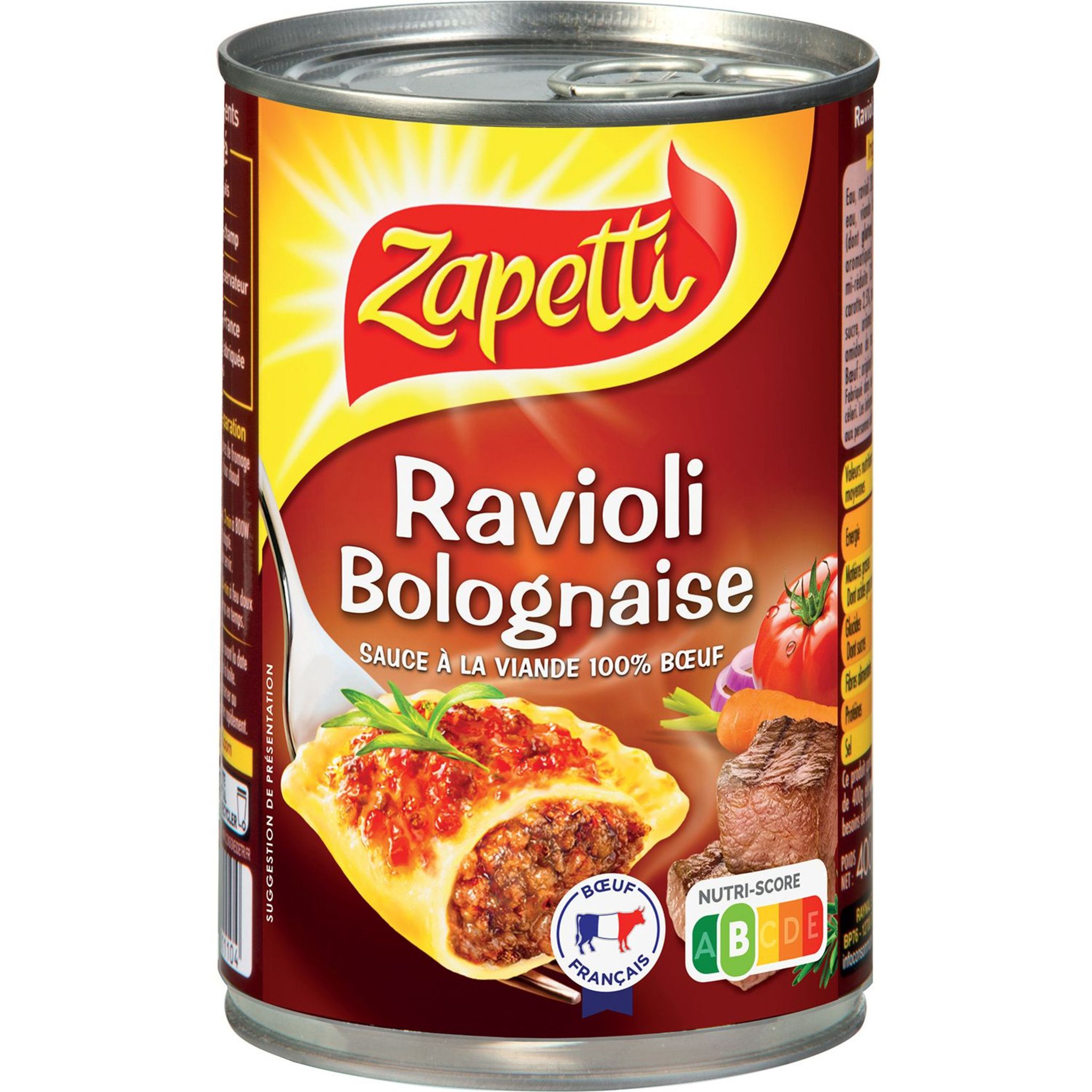 ZAPETTI Zapetti ravioli bolognaise 400g pas cher - Auchan.fr