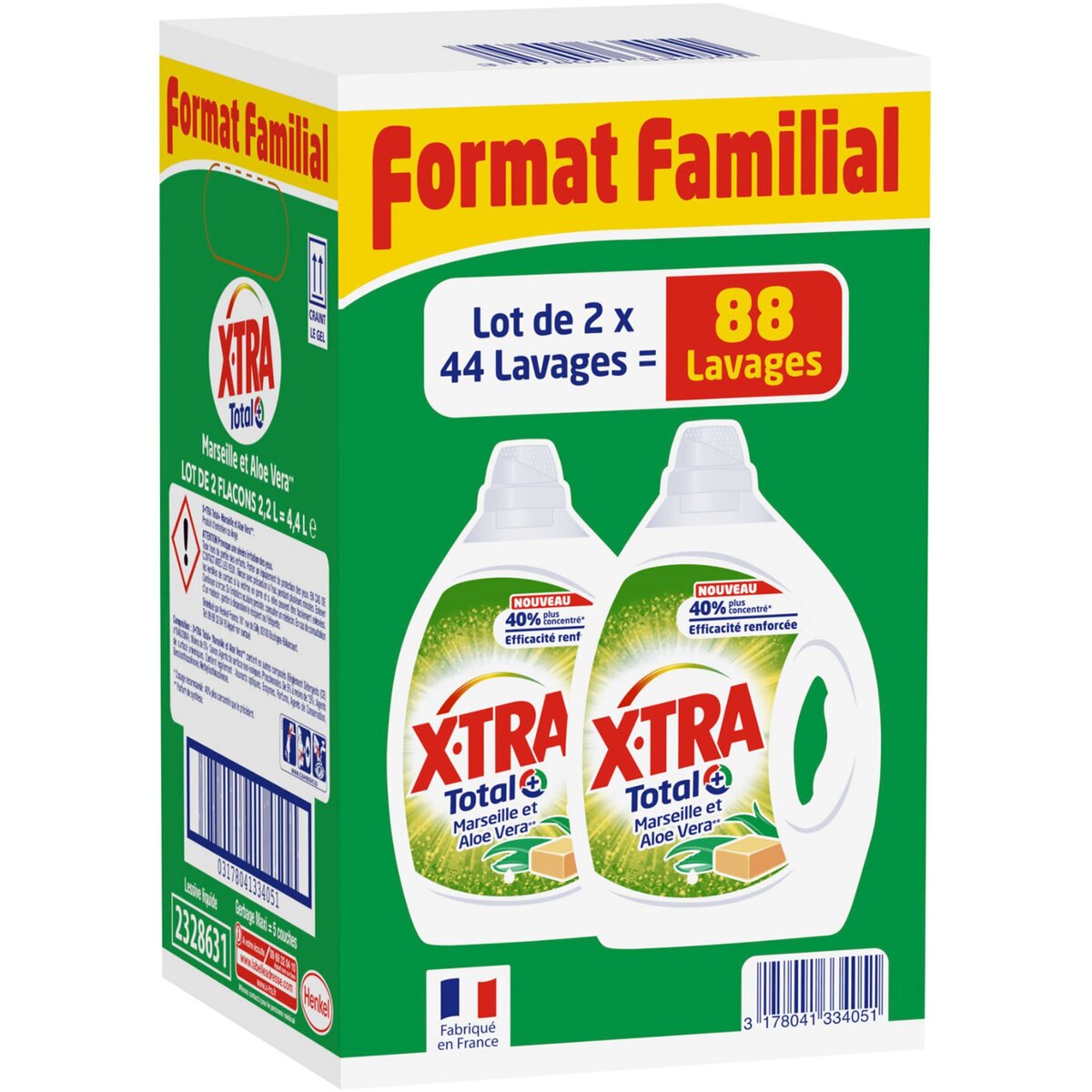 X.TRA Xtra lessive diluée Marseille 2x 2,2l format familial pas cher ...