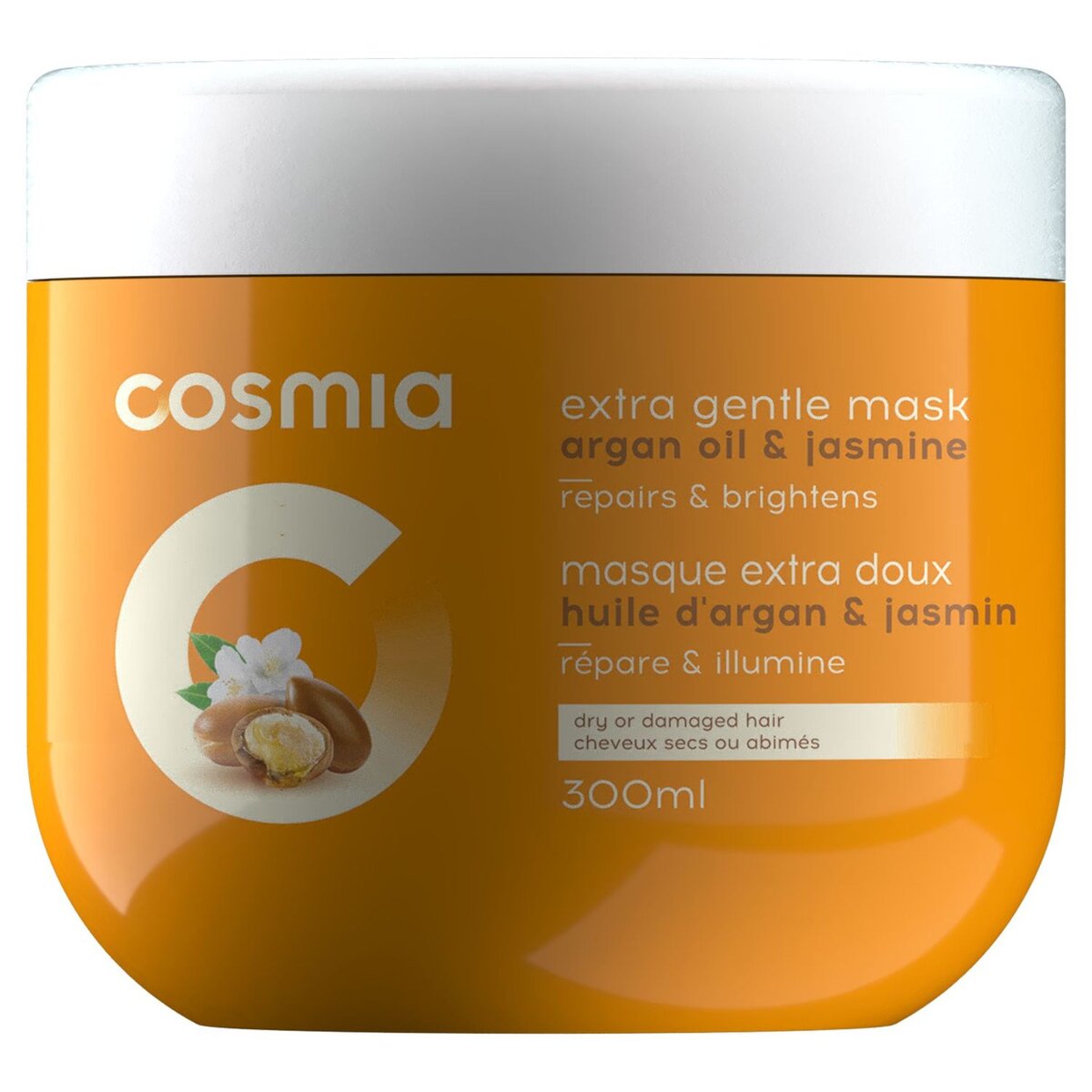 COSMIA Masque extra doux argan & jasmin cheveux secs, abîmés 300ml pas ...