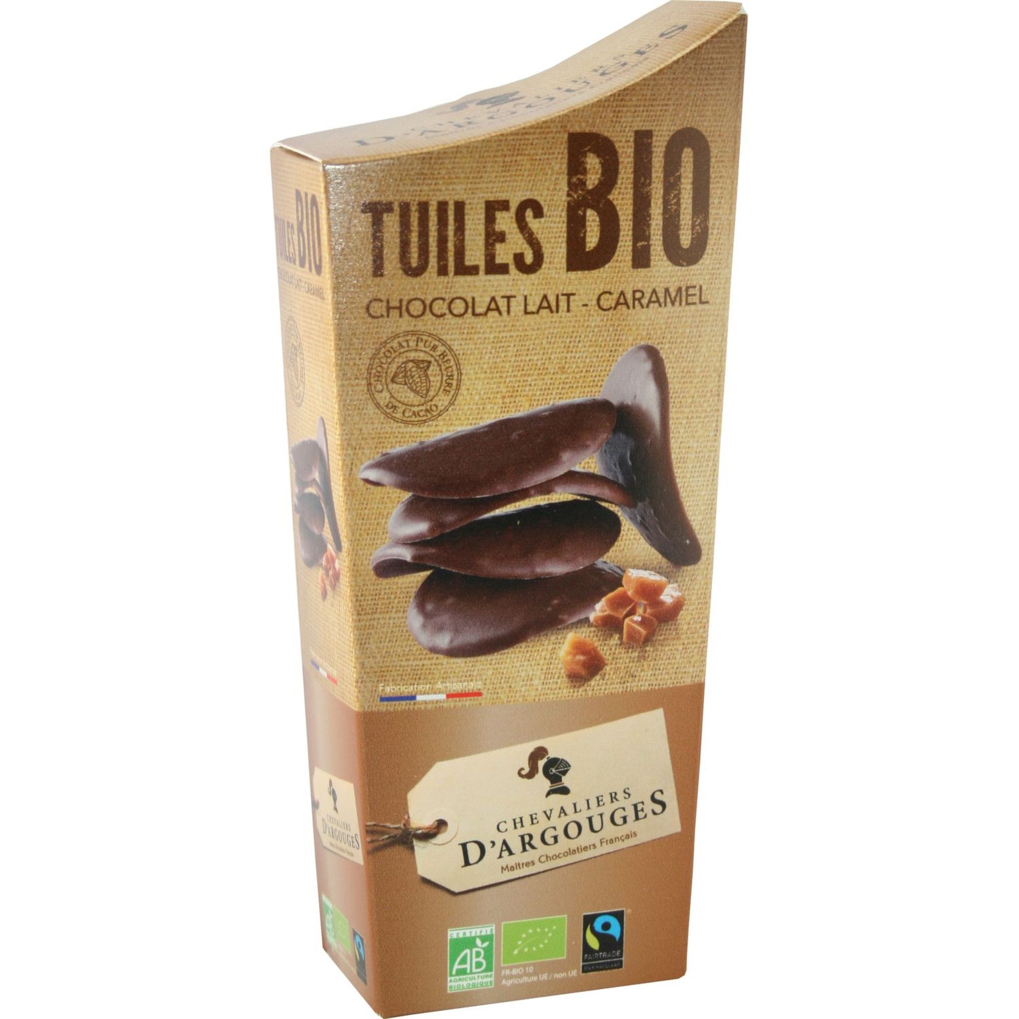 CHEVALIERS D'ARGOUGES Chevaliers d'Argouges tuiles chocolat lait caramel bio 130g pas cher ...