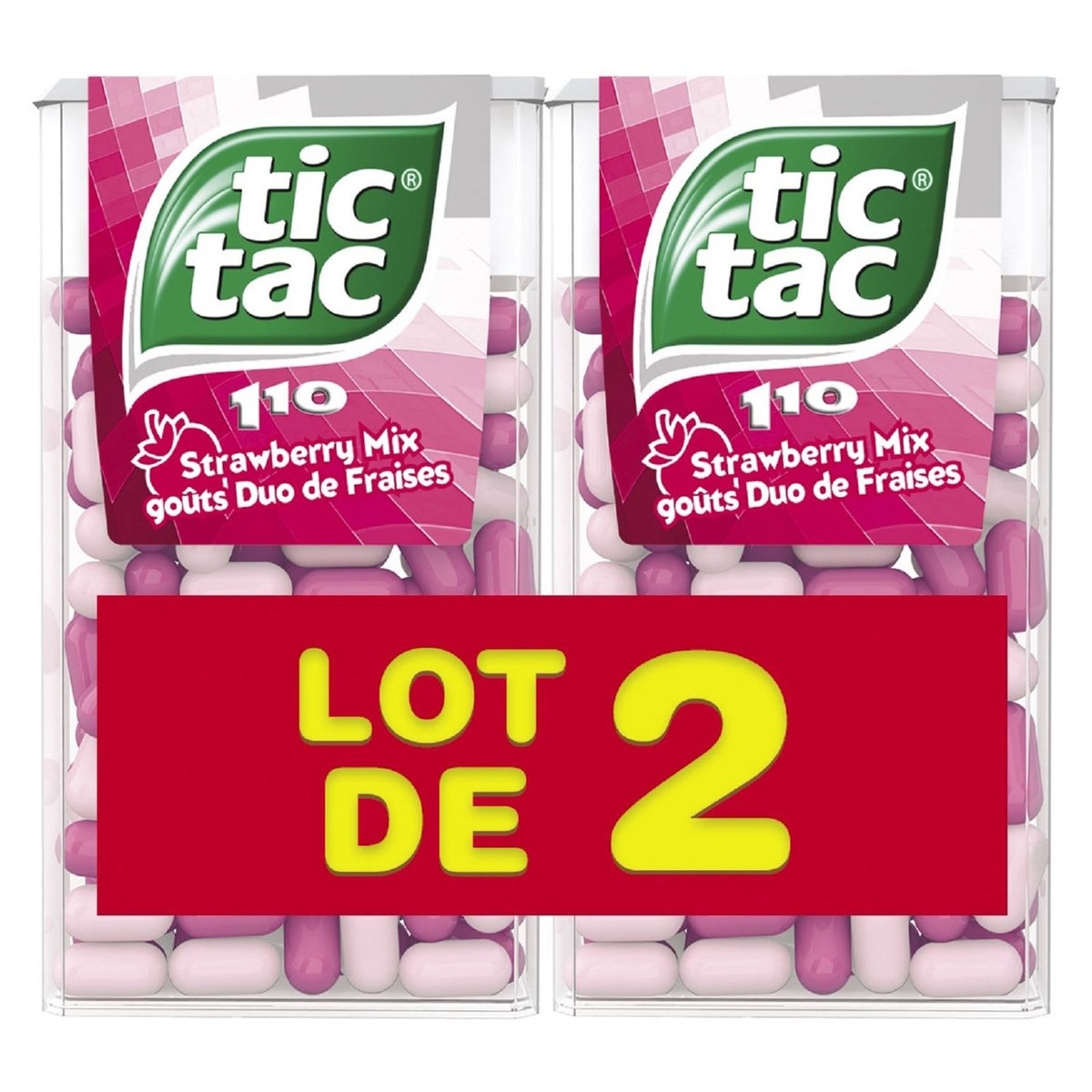 TIC TAC Tic Tac duo fraise 2x110 -110g pas cher - Auchan.fr