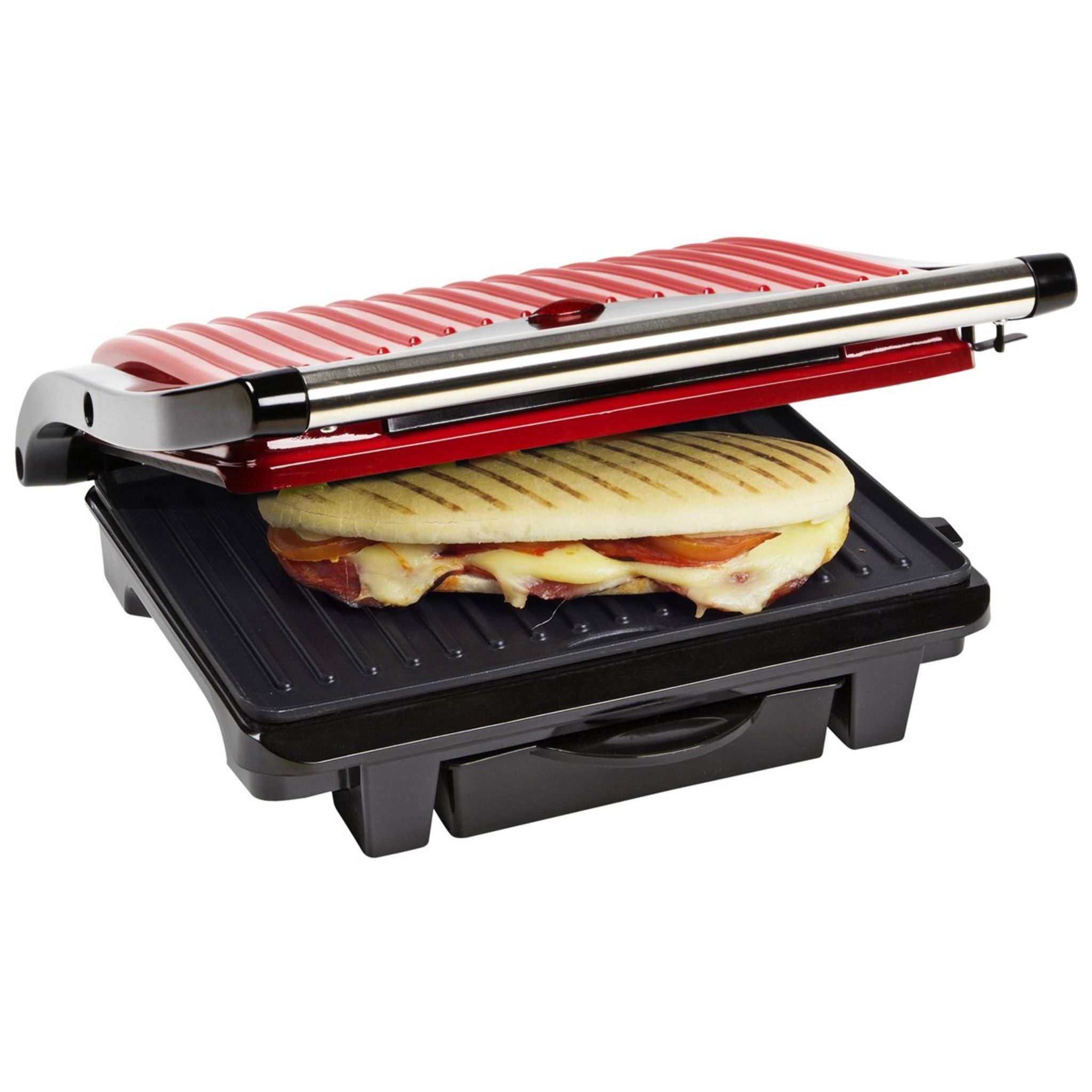BESTRON Grill viande croque gaufrier ASW113R Hot red, Rouge pas cher ...