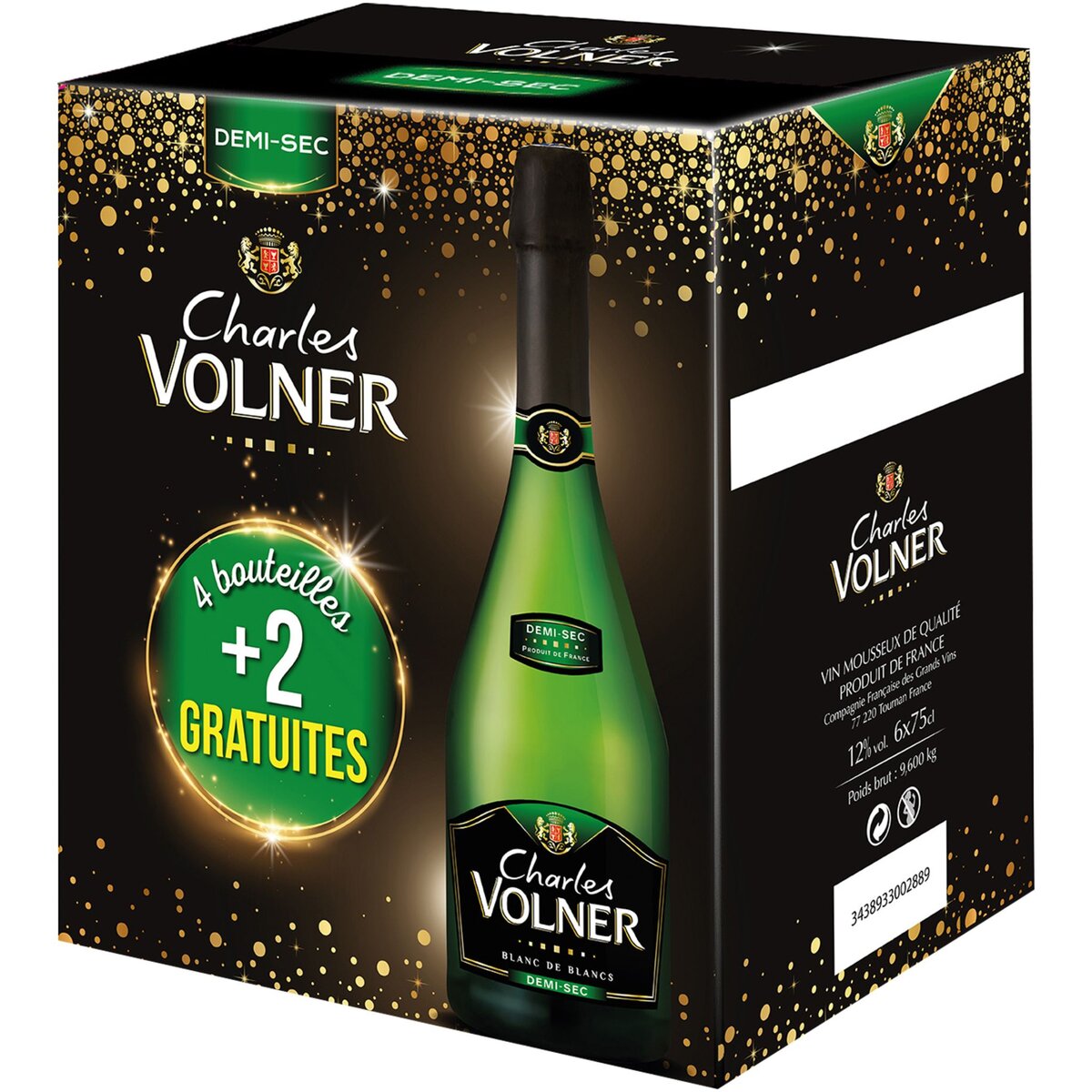 CHARLES VOLNER Charles Volner vin mousseux demi sec 6x75cl pas cher ...