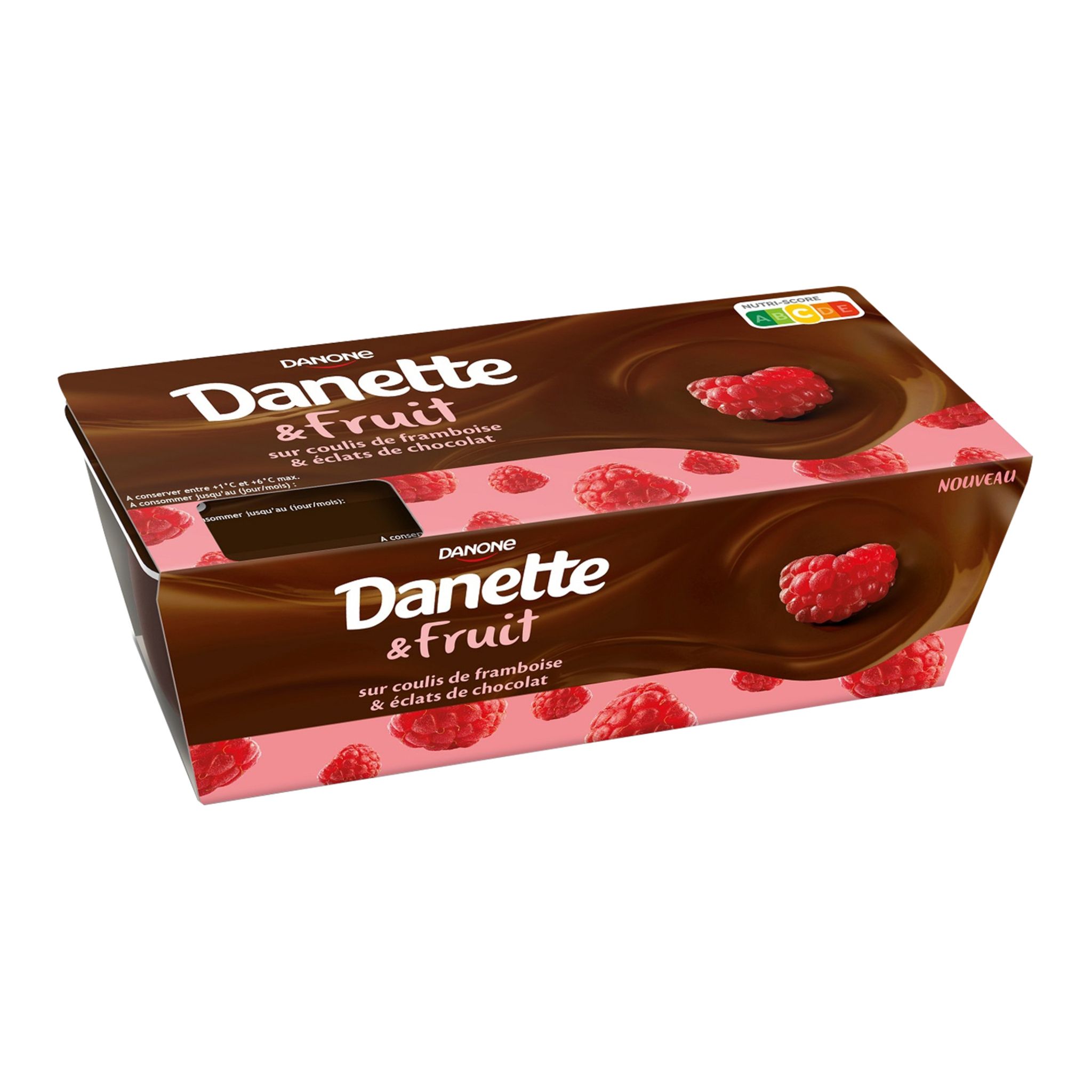DANETTE Danette crème dessert croquant chocolat framboise 2x125g pas ...