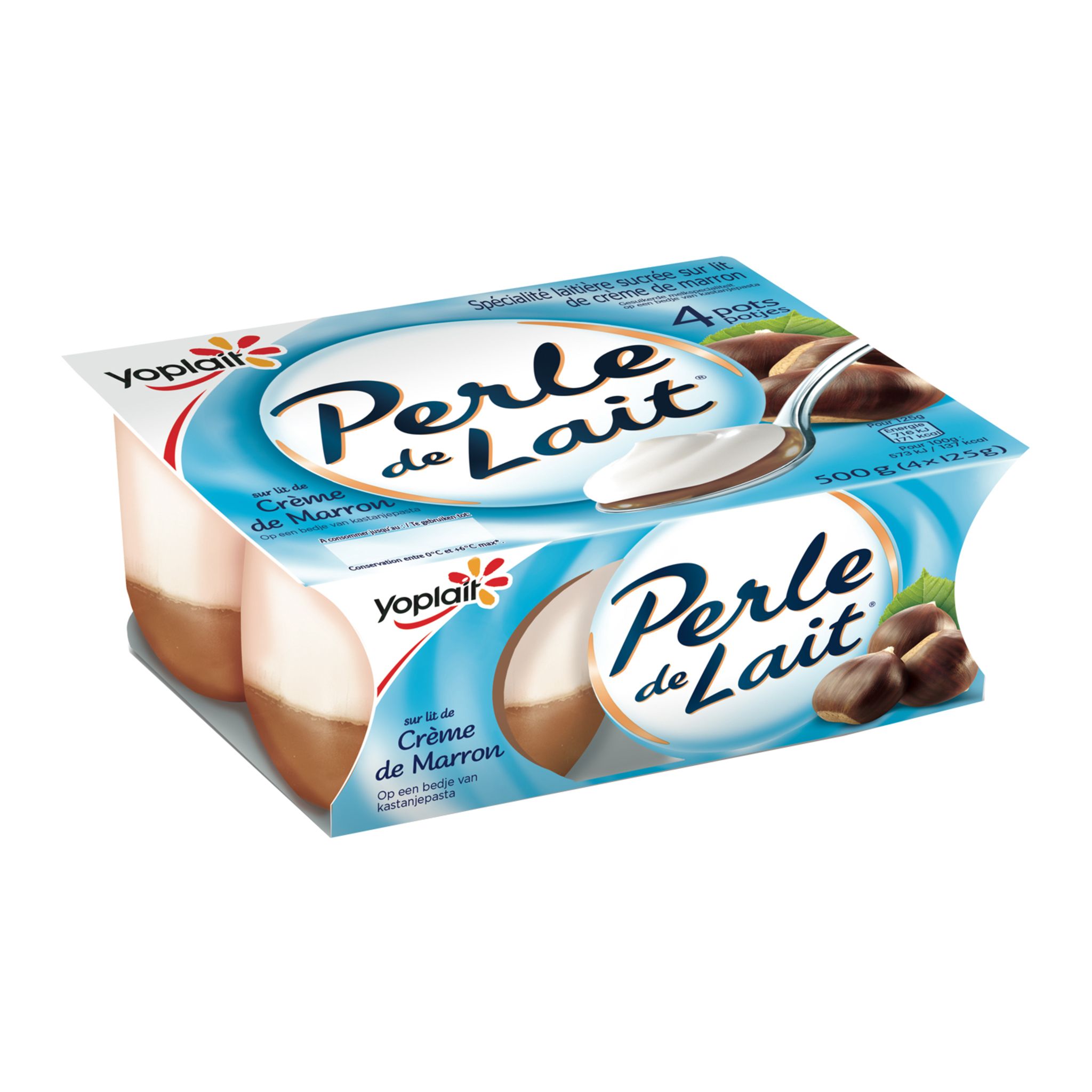 PERLE DE LAIT Perle de lait crème de marron vanillée 4x125g pas cher ...