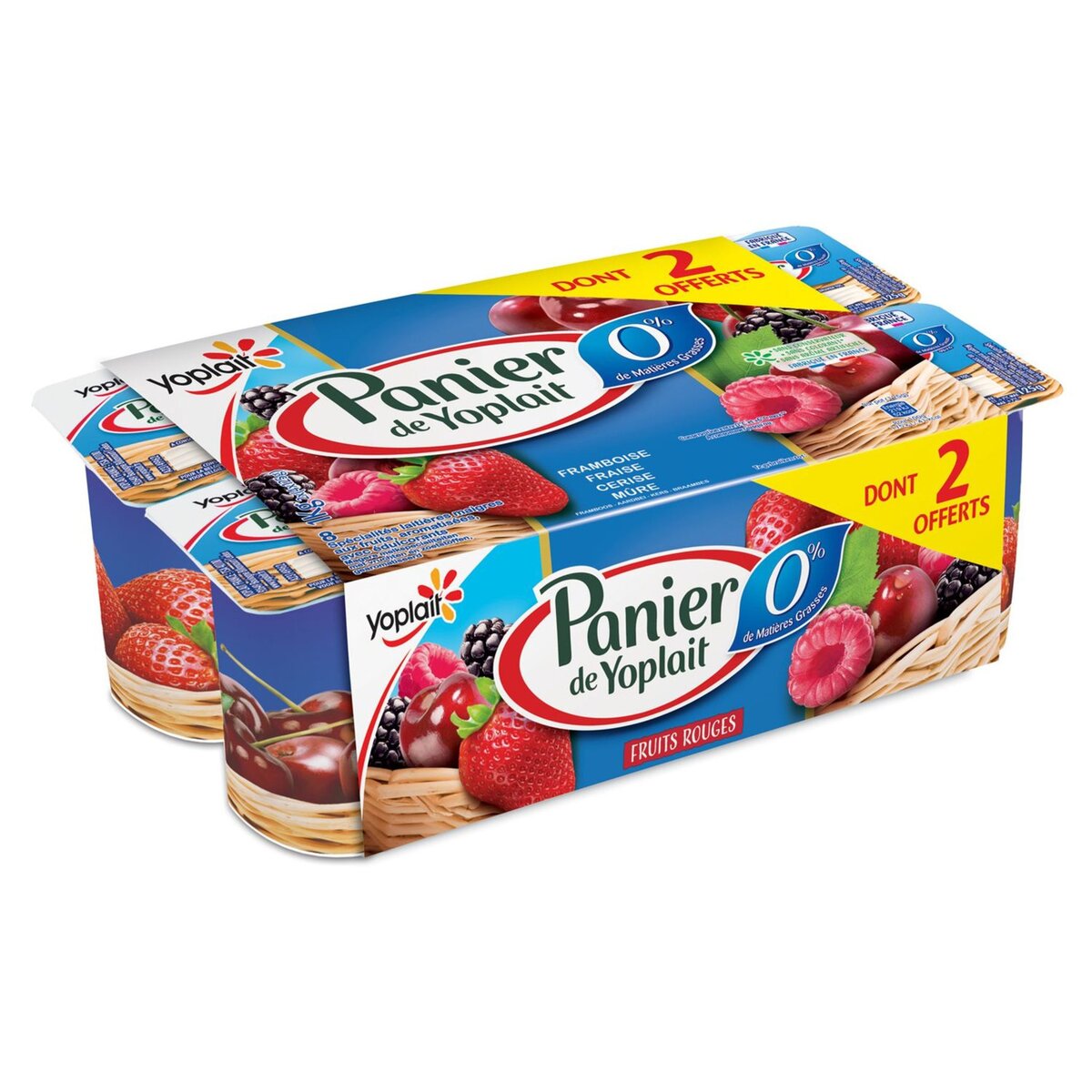 PANIER DE YOPLAIT Panier 0% fruits rouges x8 dont 2 offerts -1kg pas ...