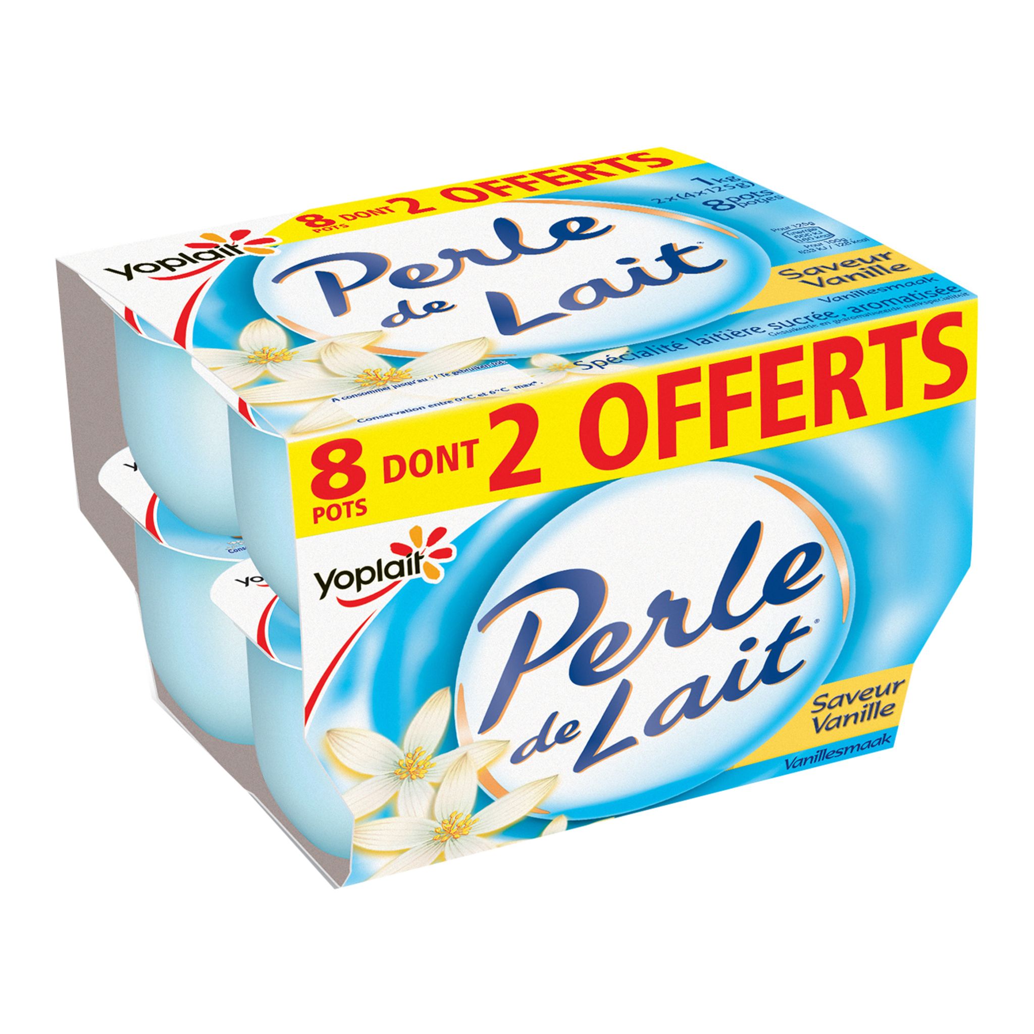 PERLE DE LAIT Perle de Lait saveur vanille 8x125g dont 2offerts pas ...
