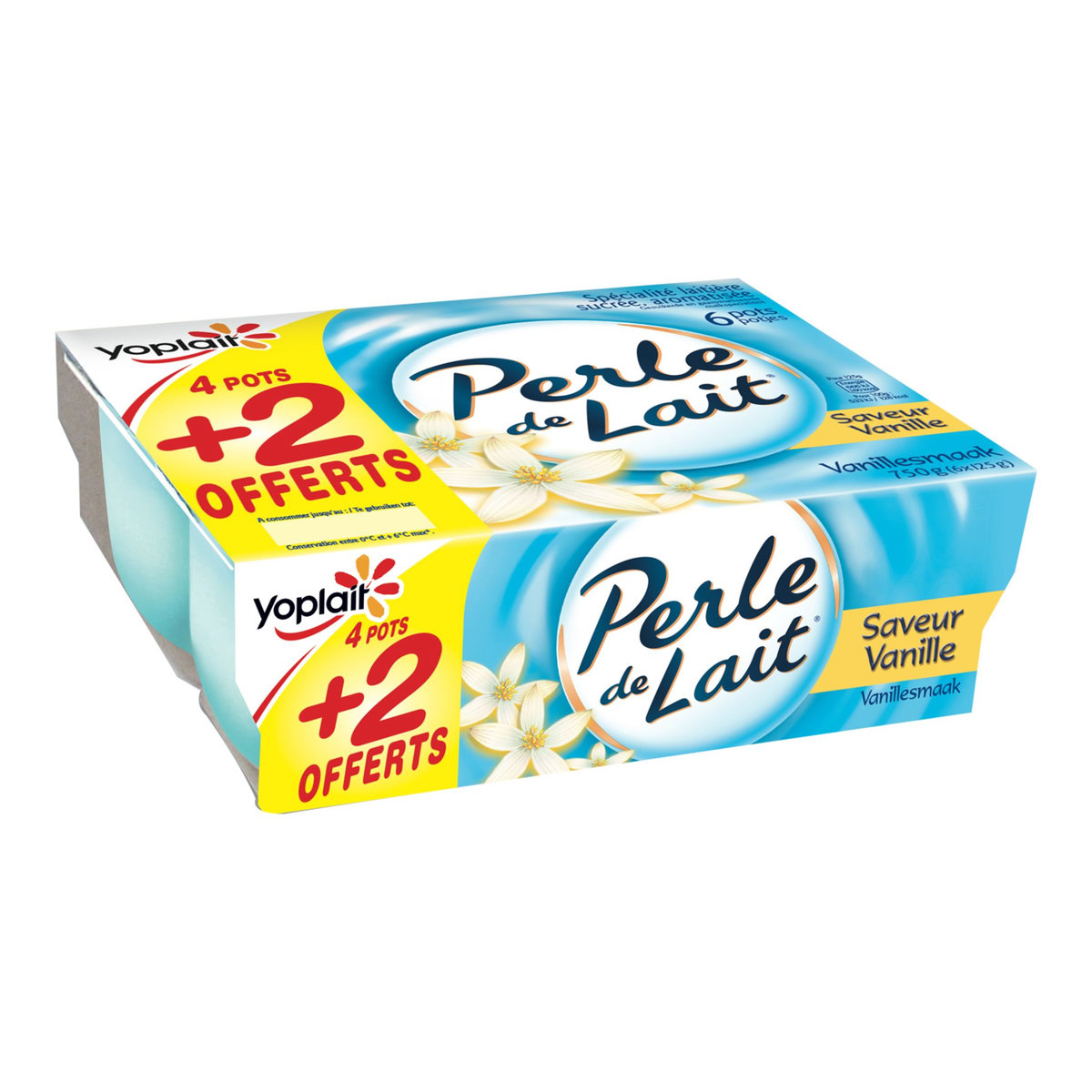 PERLE DE LAIT Perle de lait vanille 4x125g +2offerts pas cher - Auchan.fr