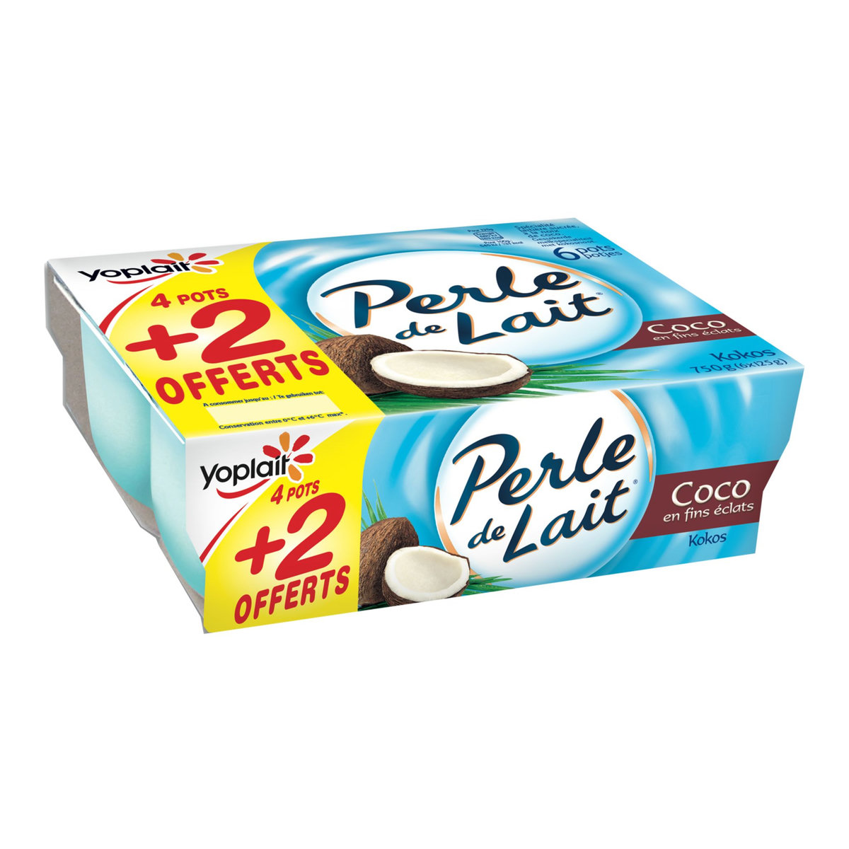 PERLE DE LAIT Perle de lait coco 4x125g +2offerts pas cher - Auchan.fr