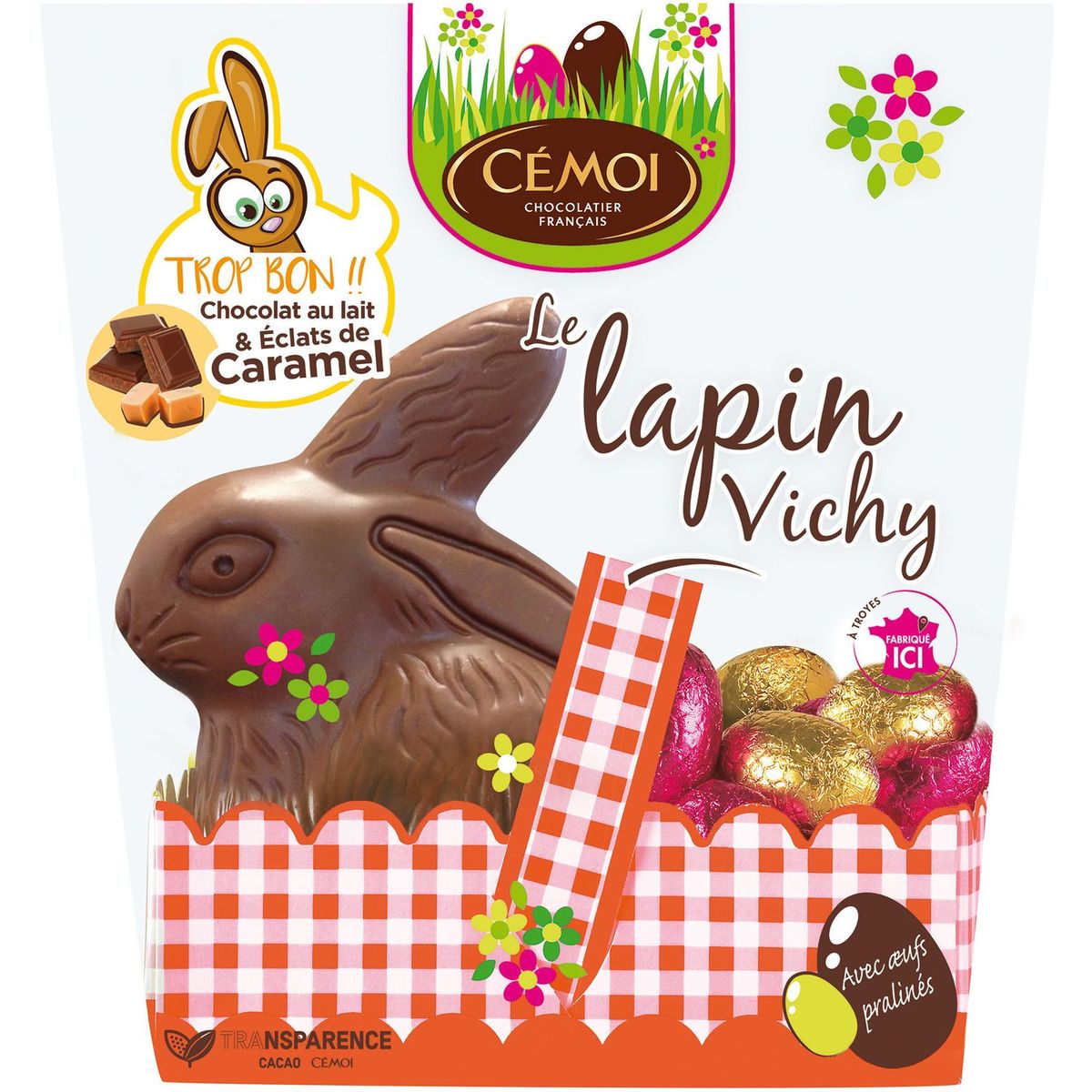 CEMOI Cémoi lapin vichy chocolat au lait caramel 175g pas cher - Auchan.fr
