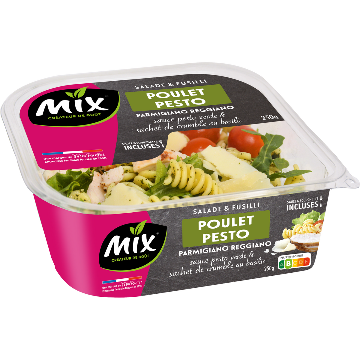 MIX BUFFET Salade fusilli poulet pesto 1 personne 250g pas cher - Auchan.fr