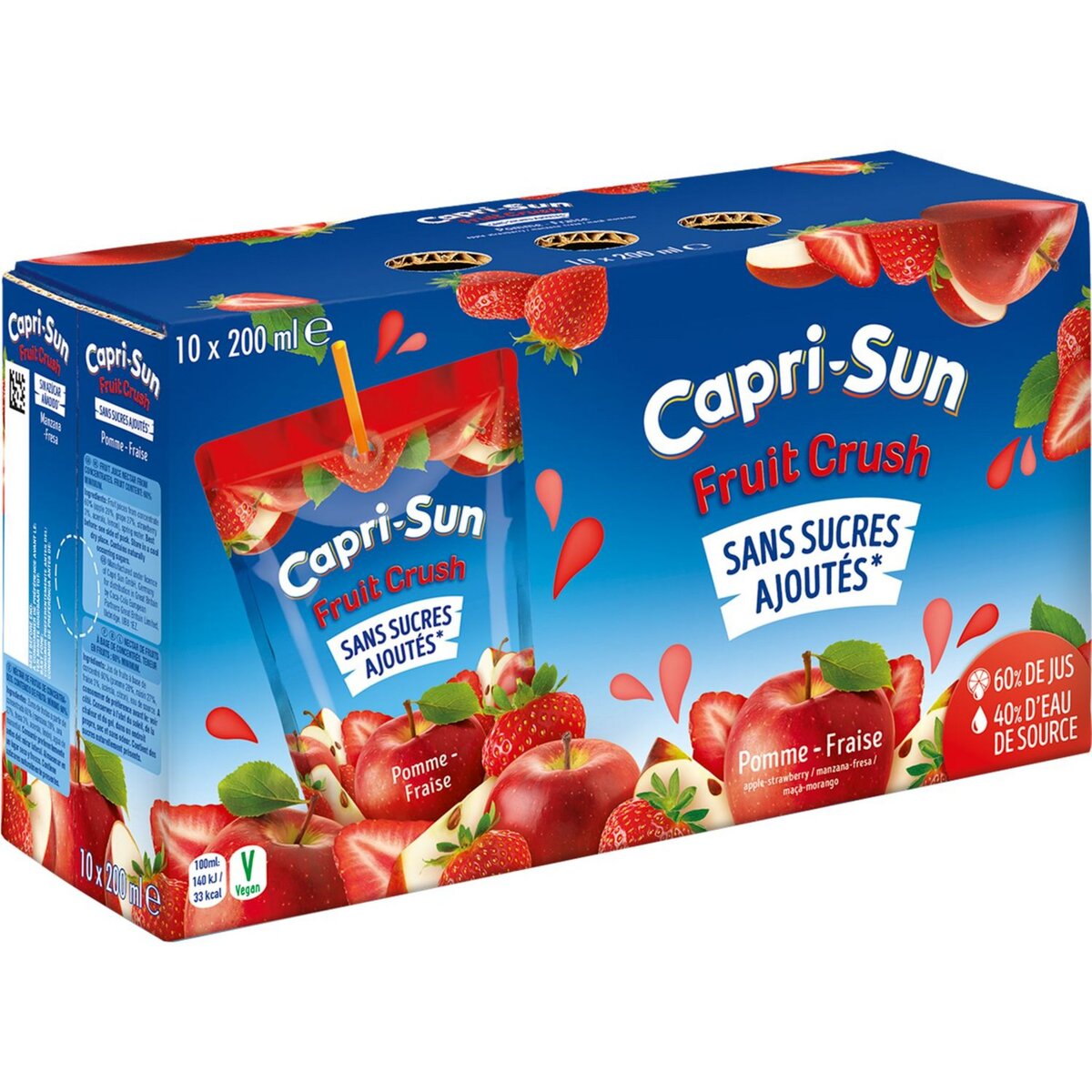 CAPRI-SUN Capri sun Boisson au jus de fruit goût pomme fraise poches ...
