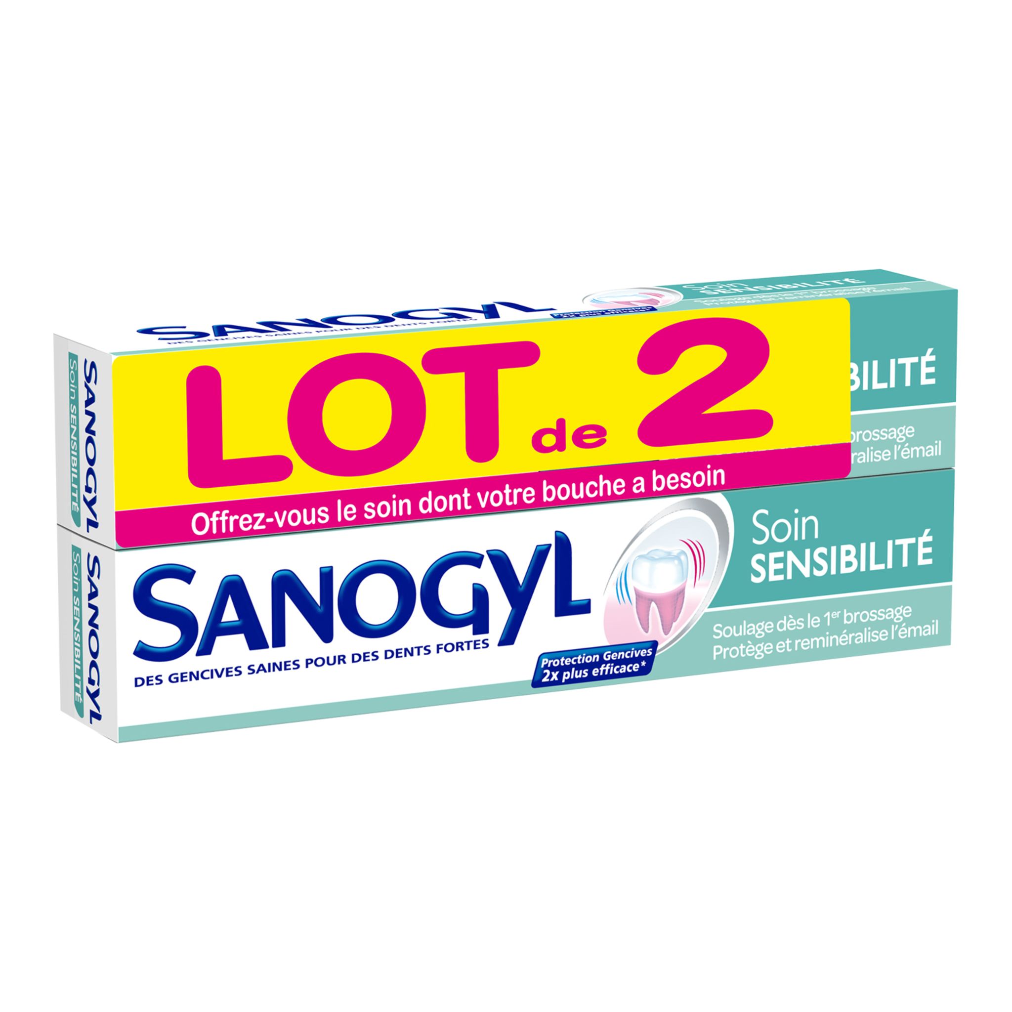 SANOGYL Sanogyl dentifrice dents sensibles 2x75ml pas cher - Auchan.fr