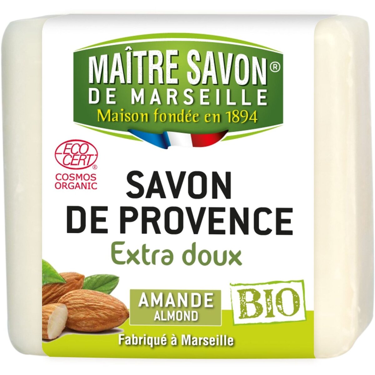 MAITRE SAVON DE MARSEILLE Maître savon de Marseille bio amande 100g pas cher - Auchan.fr