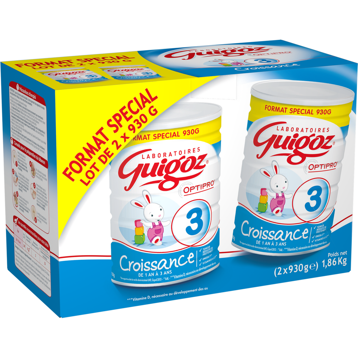GUIGOZ Guigoz Optipro 3 lait de croissance en poudre de 12 mois 2x930g ...