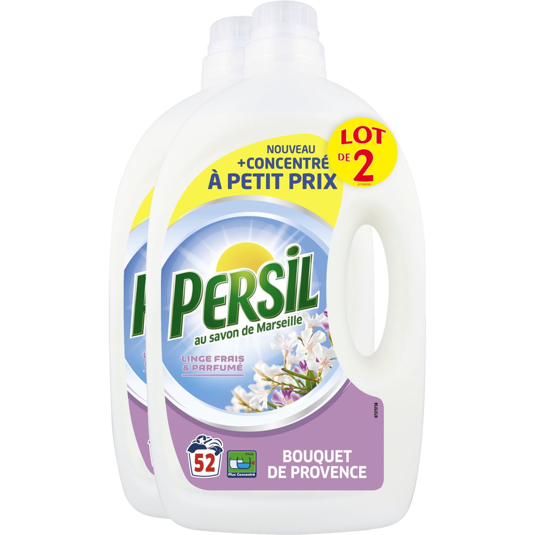 PERSIL Persil Lessive liquide bouquet de Provence 104 lavages 2x2,6l ...