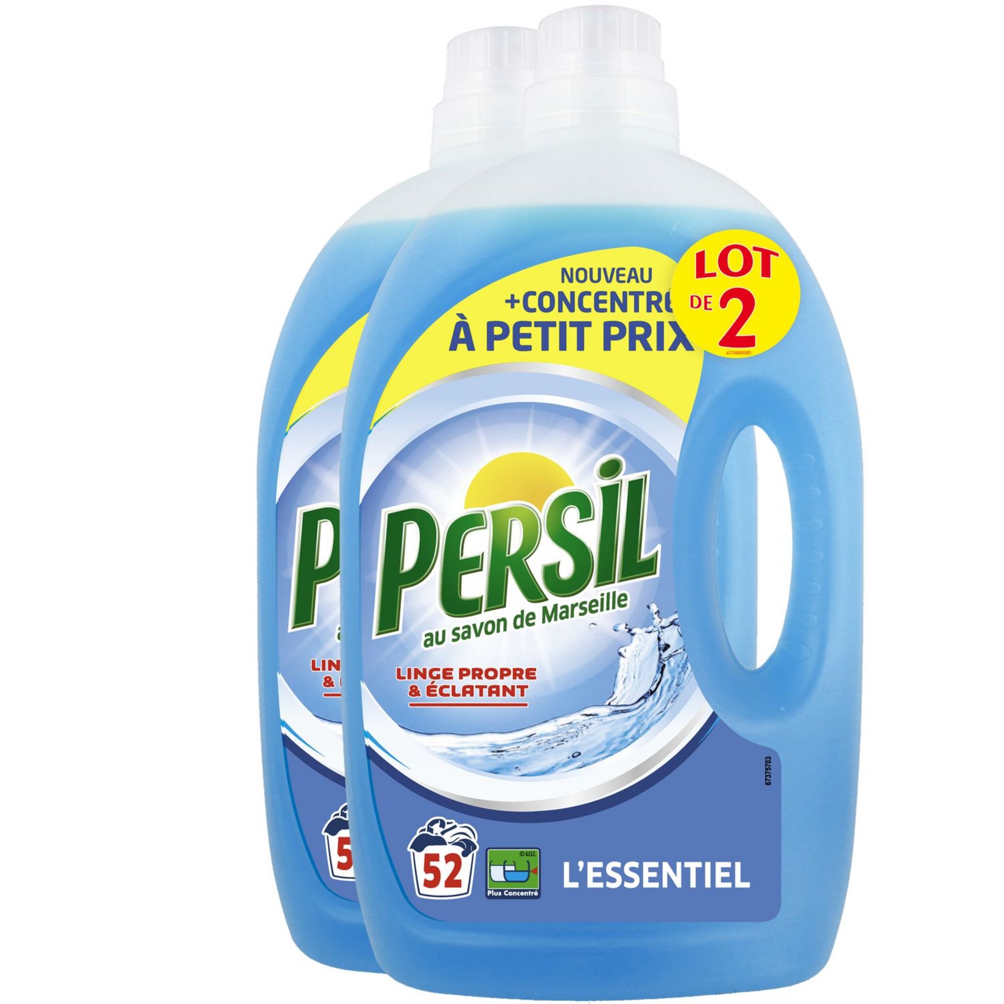 PERSIL Persil lessive diluée essentiel lavage x52 -2x2,6l pas cher ...