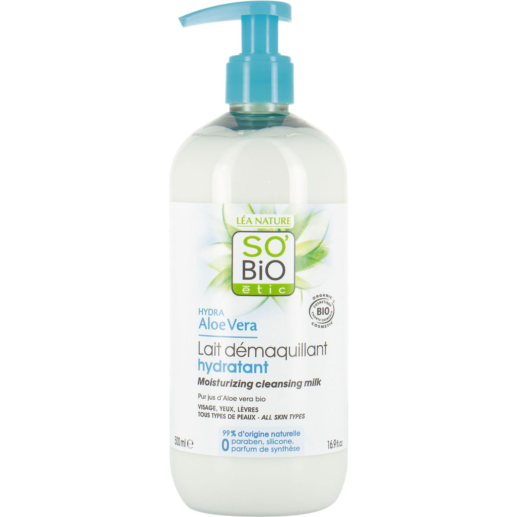 SO BIO So Bio Etic lait démaquillant hydratant aloe vera 500ml pas cher ...