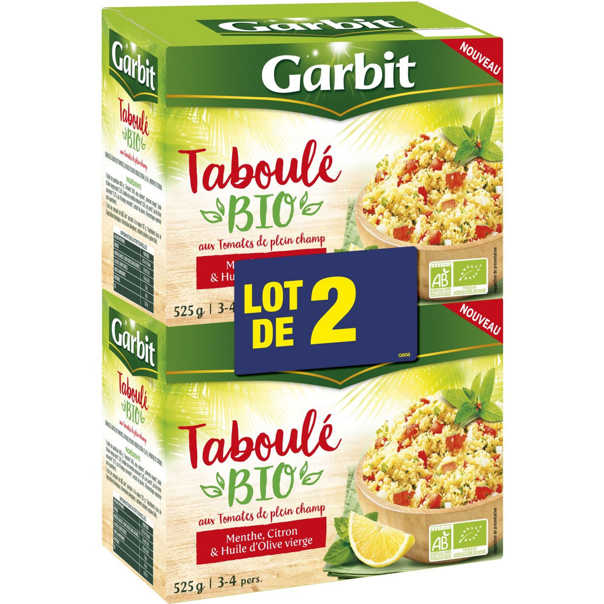 GARBIT Taboulé bio 2x525g pas cher - Auchan.fr