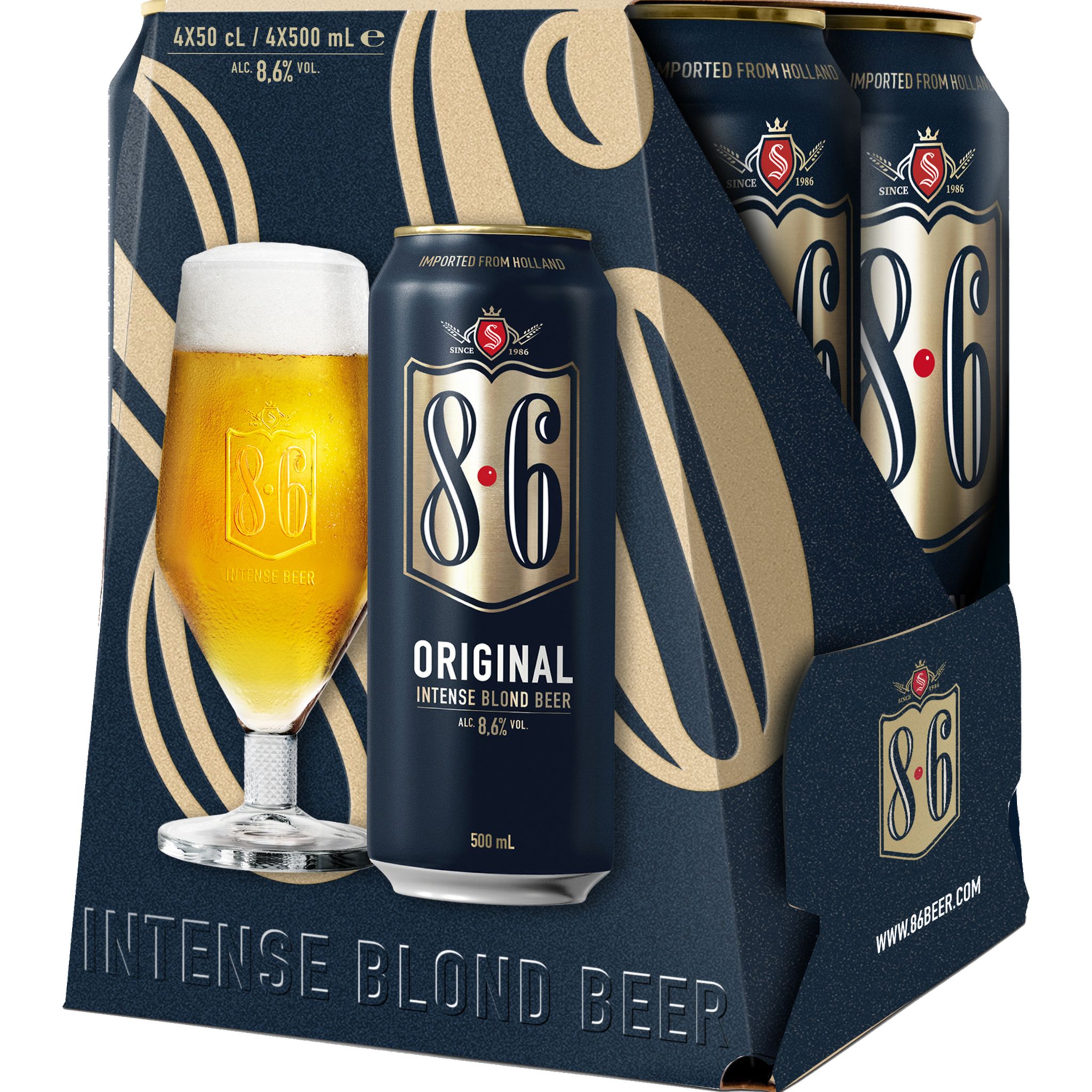 8'6 8.6% Bière originale blonde 8,6% boîtes 4x50cl 4x50cl pas cher ...