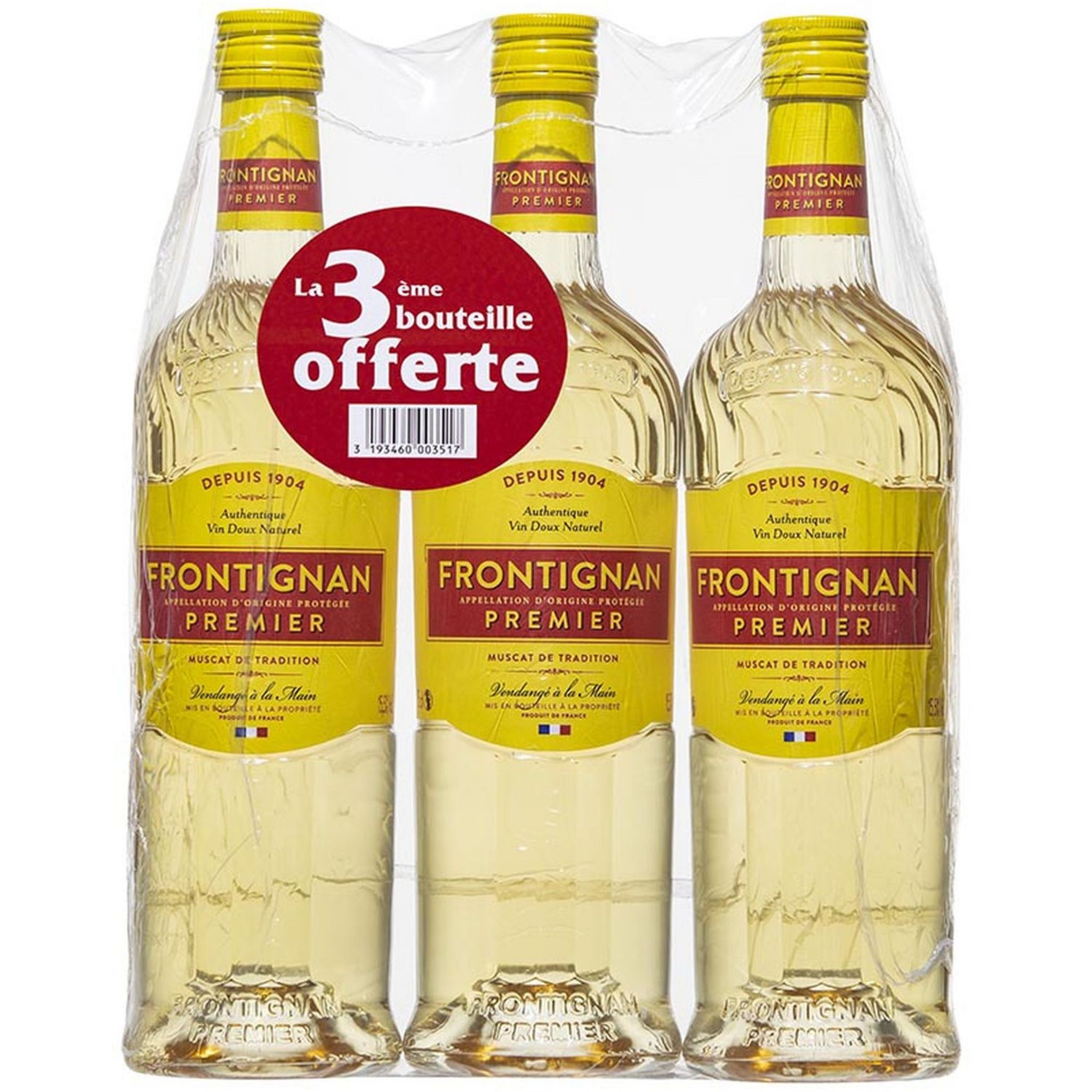 Muscat de Frontignan premier 15° -3x75cl dont 1offert pas cher - Auchan.fr
