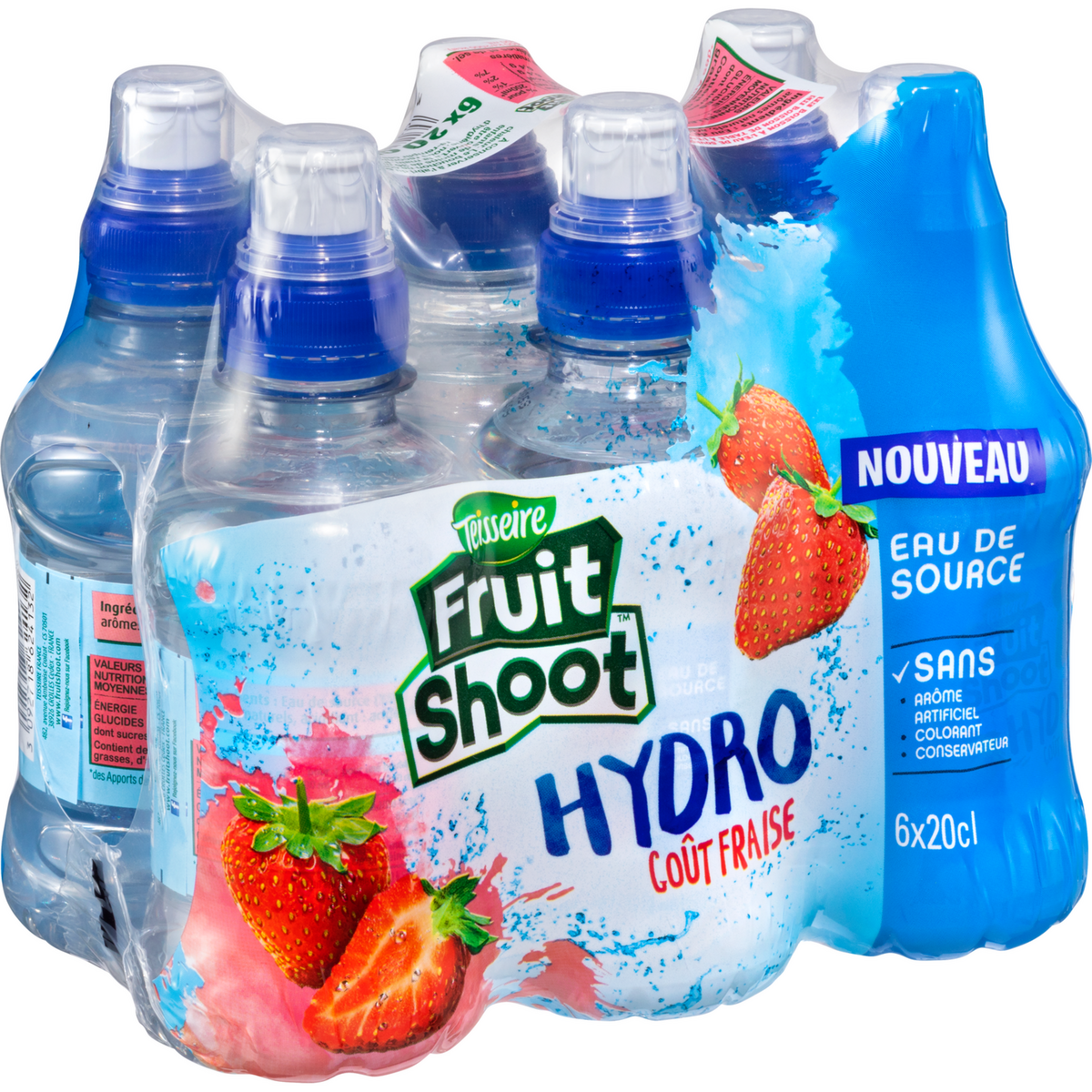 TEISSEIRE Fruit shoot hydro eau goût fraise bouteilles 6x20cl pas cher ...
