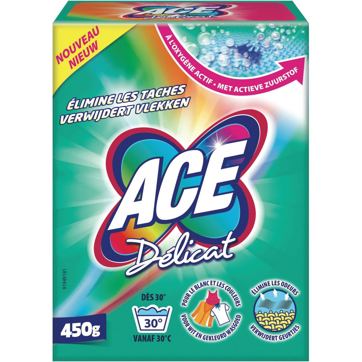 ACE Détachant poudre tous types de textiles 450g pas cher - Auchan.fr
