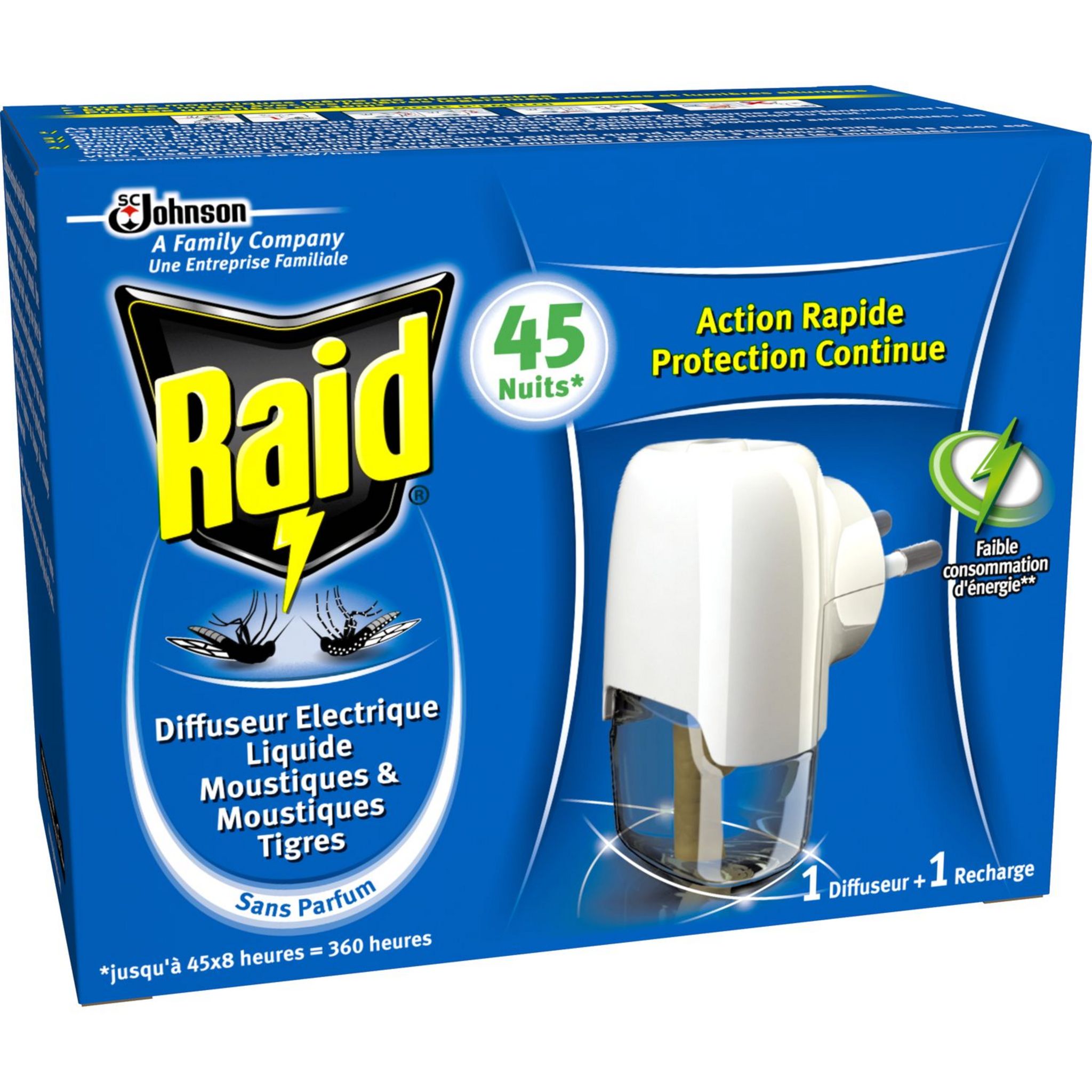 RAID Raid diffuseur électrique liquide 45 nuits x1 pas cher - Auchan.fr