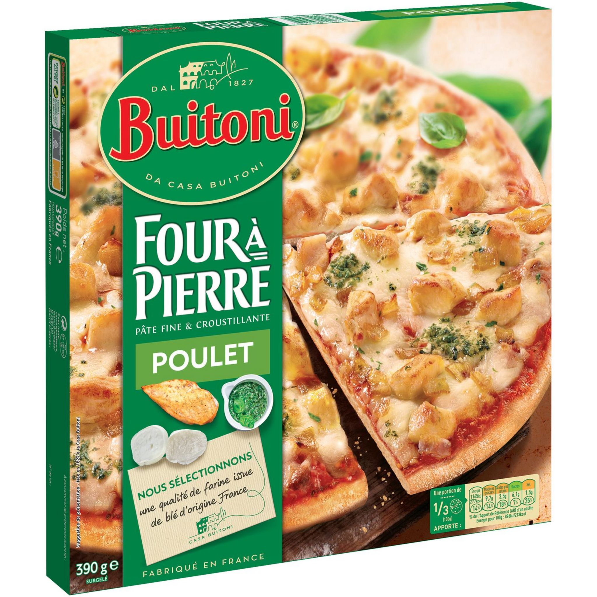 BUITONI Buitoni pizza cuite four à pierre au poulet 390g pas cher ...