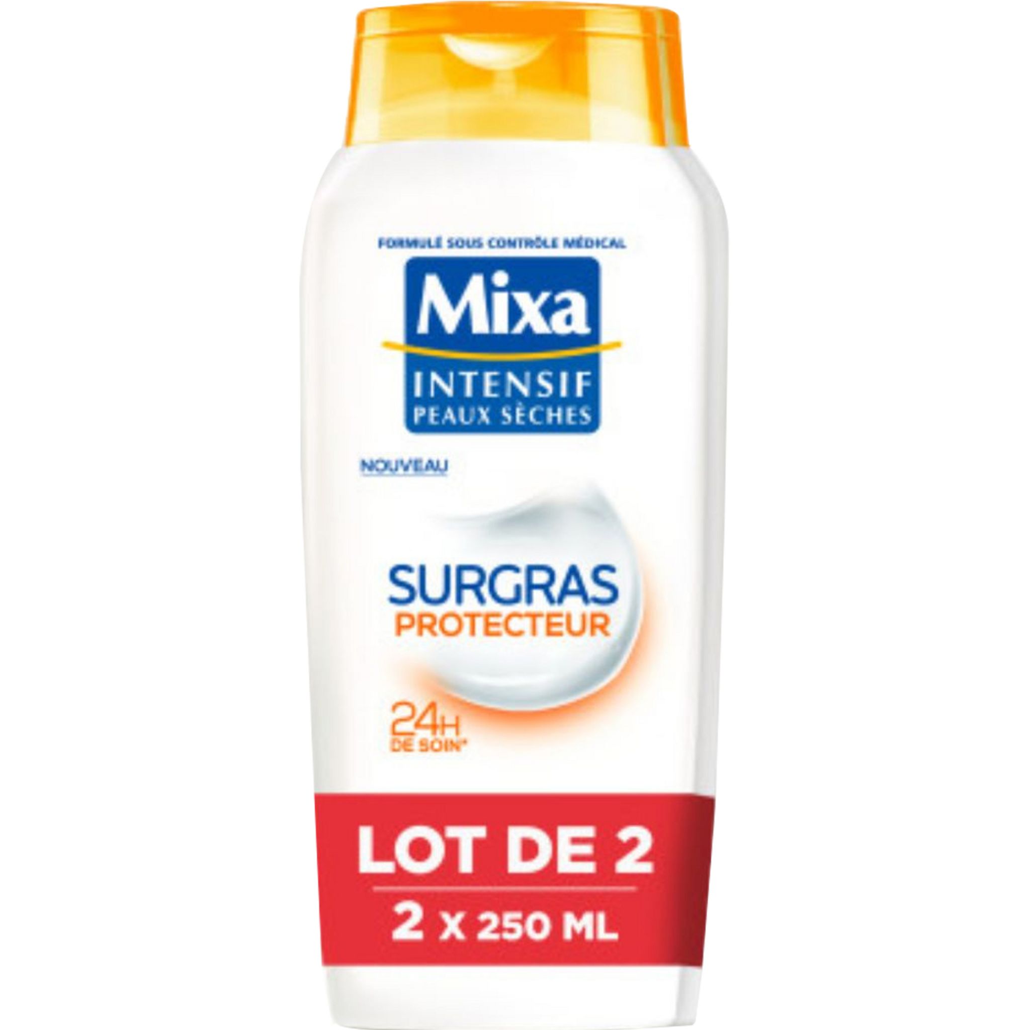 MIXA Gel douche surgras protecteur 2x250ml pas cher - Auchan.fr