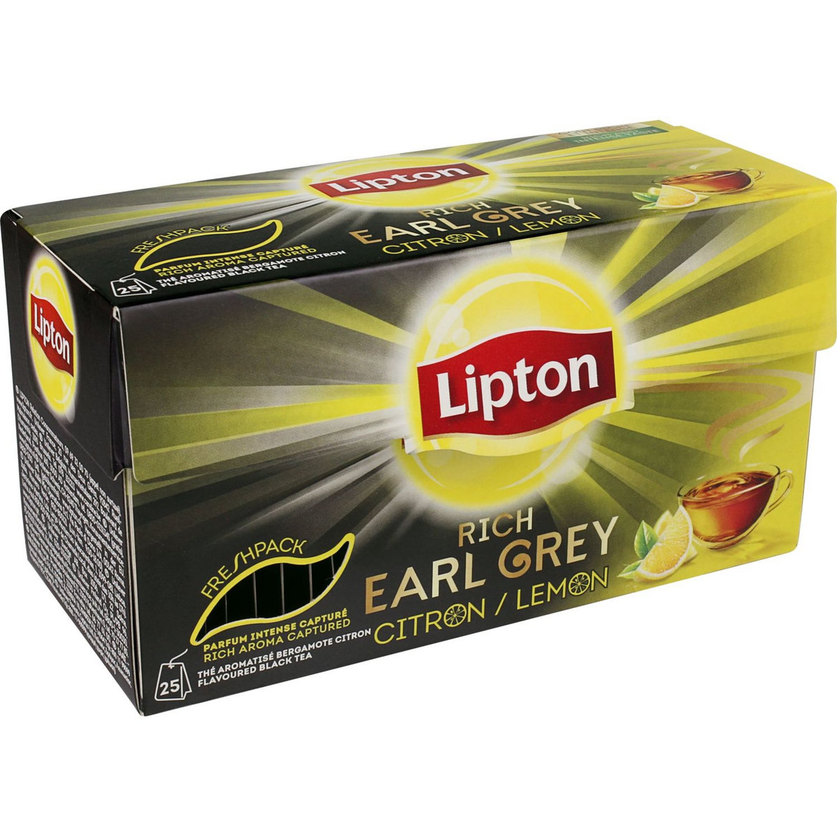 LIPTON Lipton thé noir rich earl grey ciron sachet x25 -40g pas cher ...