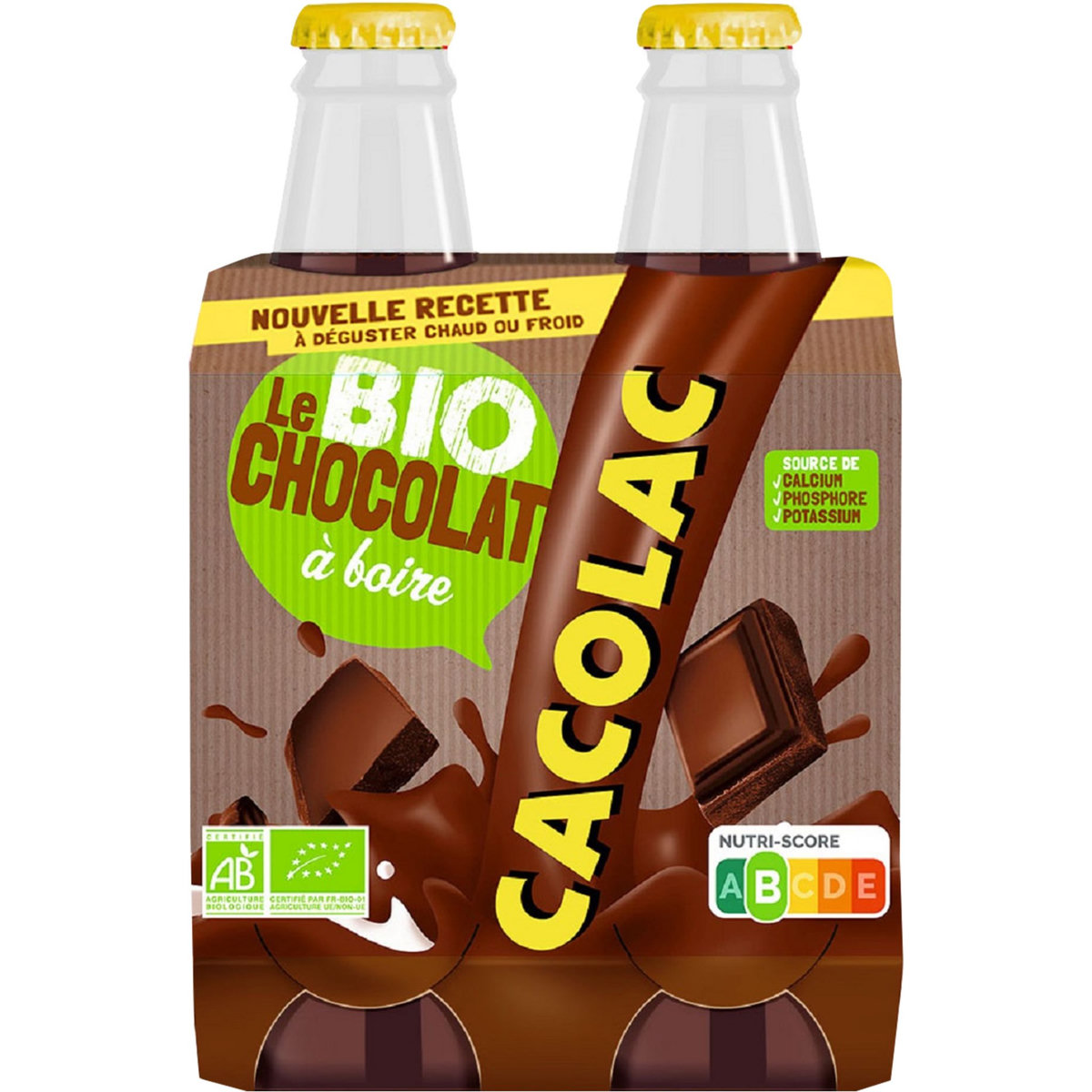 Cacolac chocolat à boire bio 4x200ml pas cher - Auchan.fr