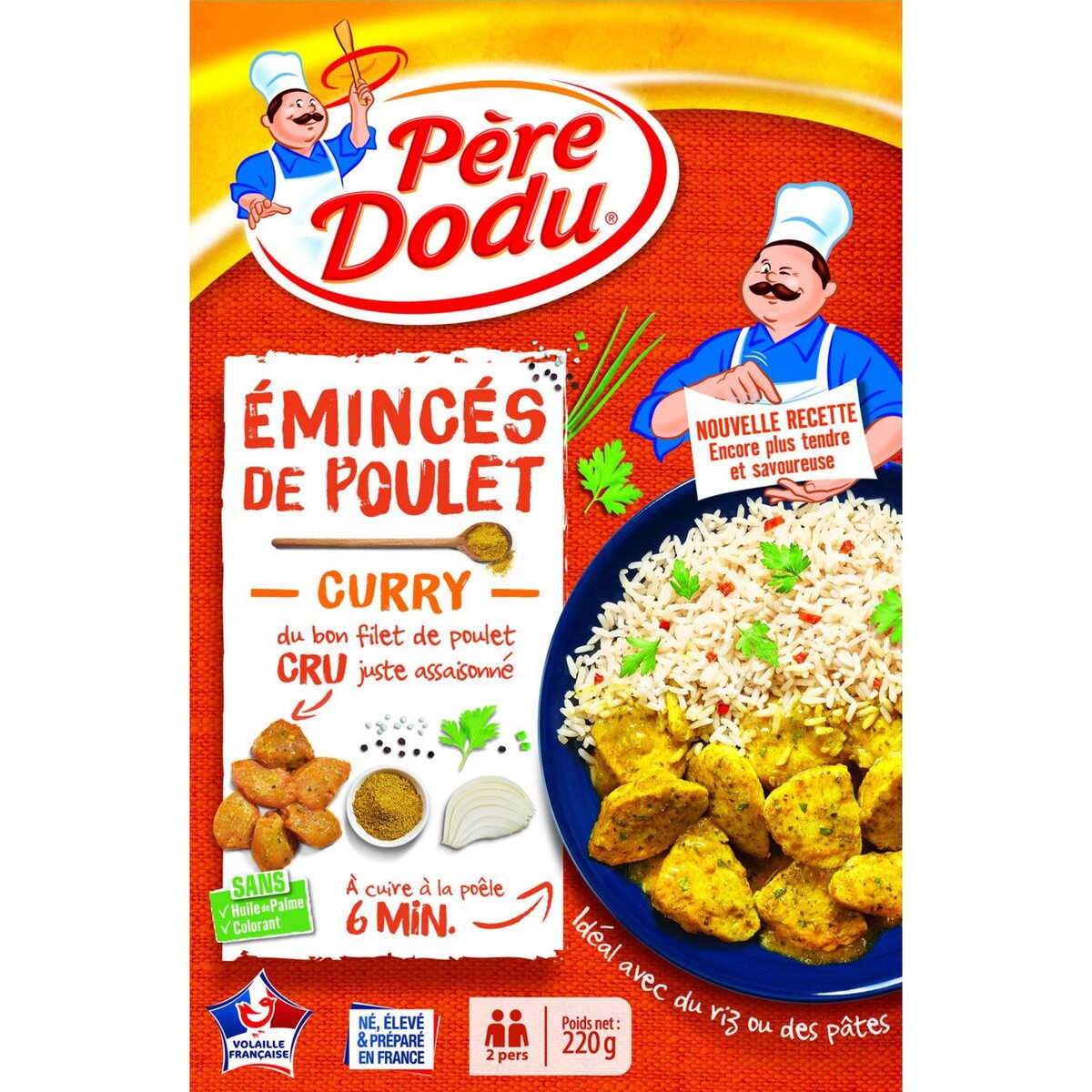 PERE DODU Père Dodu émincé filet de poulet curry 220g pas cher - Auchan.fr