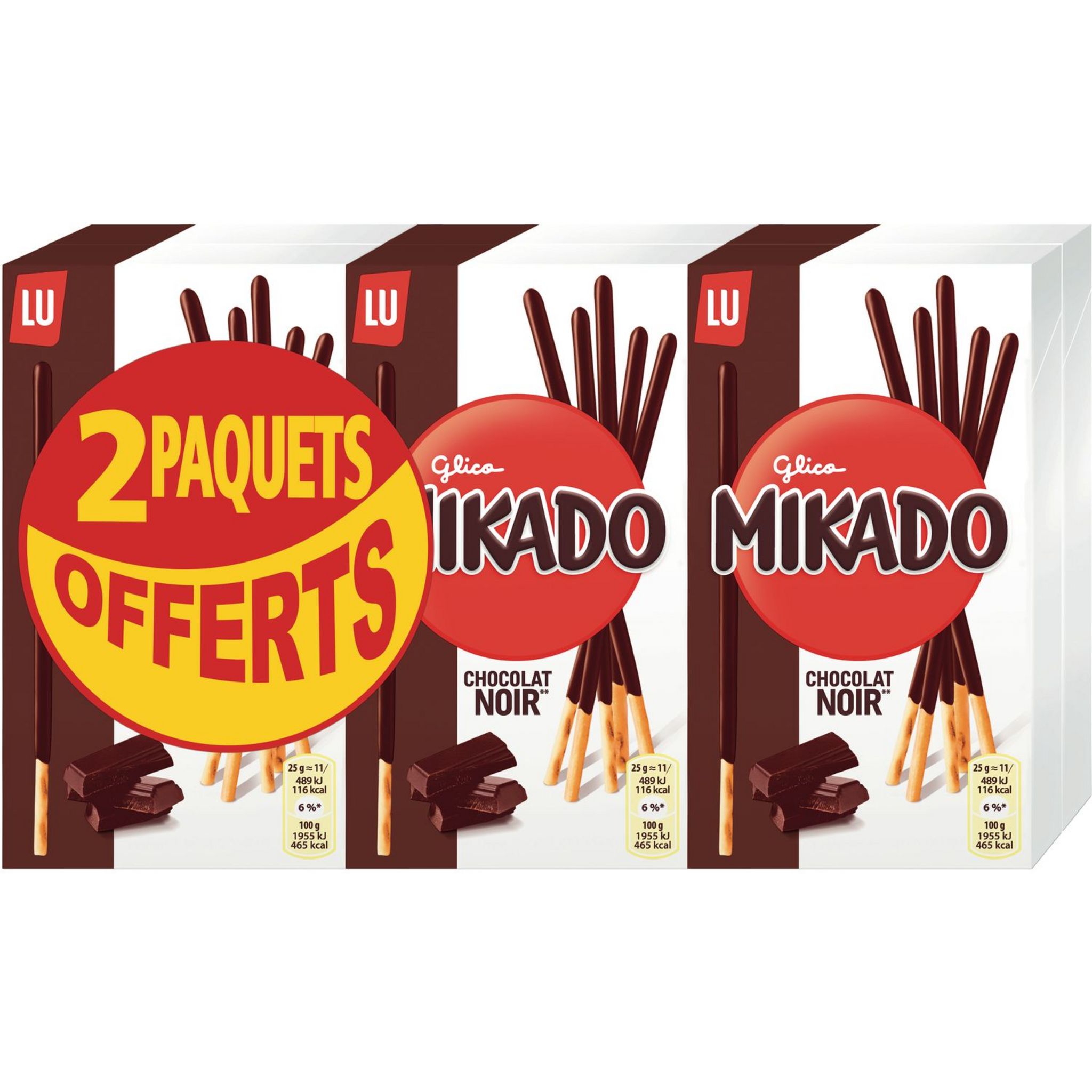 MIKADO Biscuits nappés de chocolat noir 6 paquets pas cher - Auchan.fr