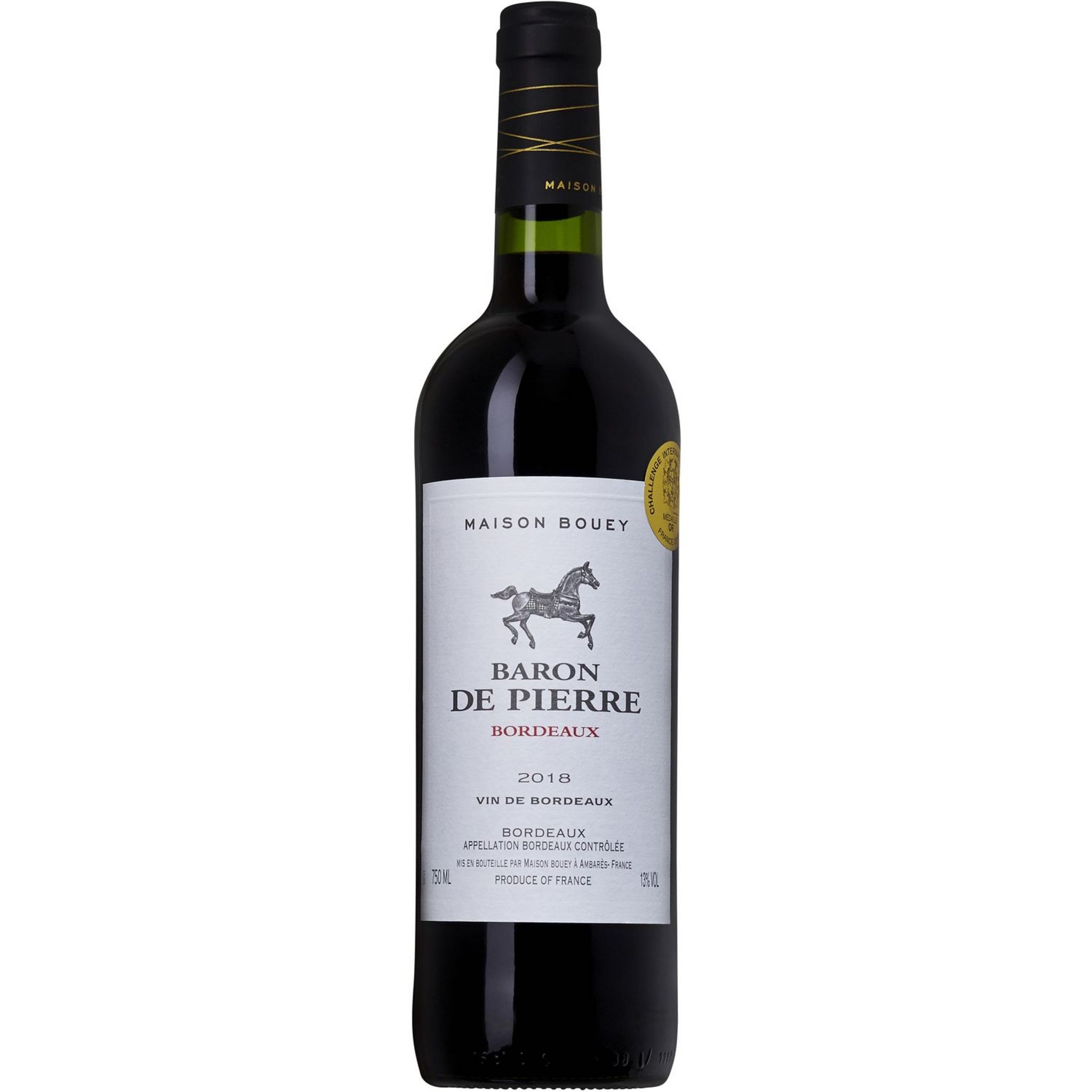 Vin rouge AOP Bordeaux Baron de Pierre 75cl pas cher - Auchan.fr