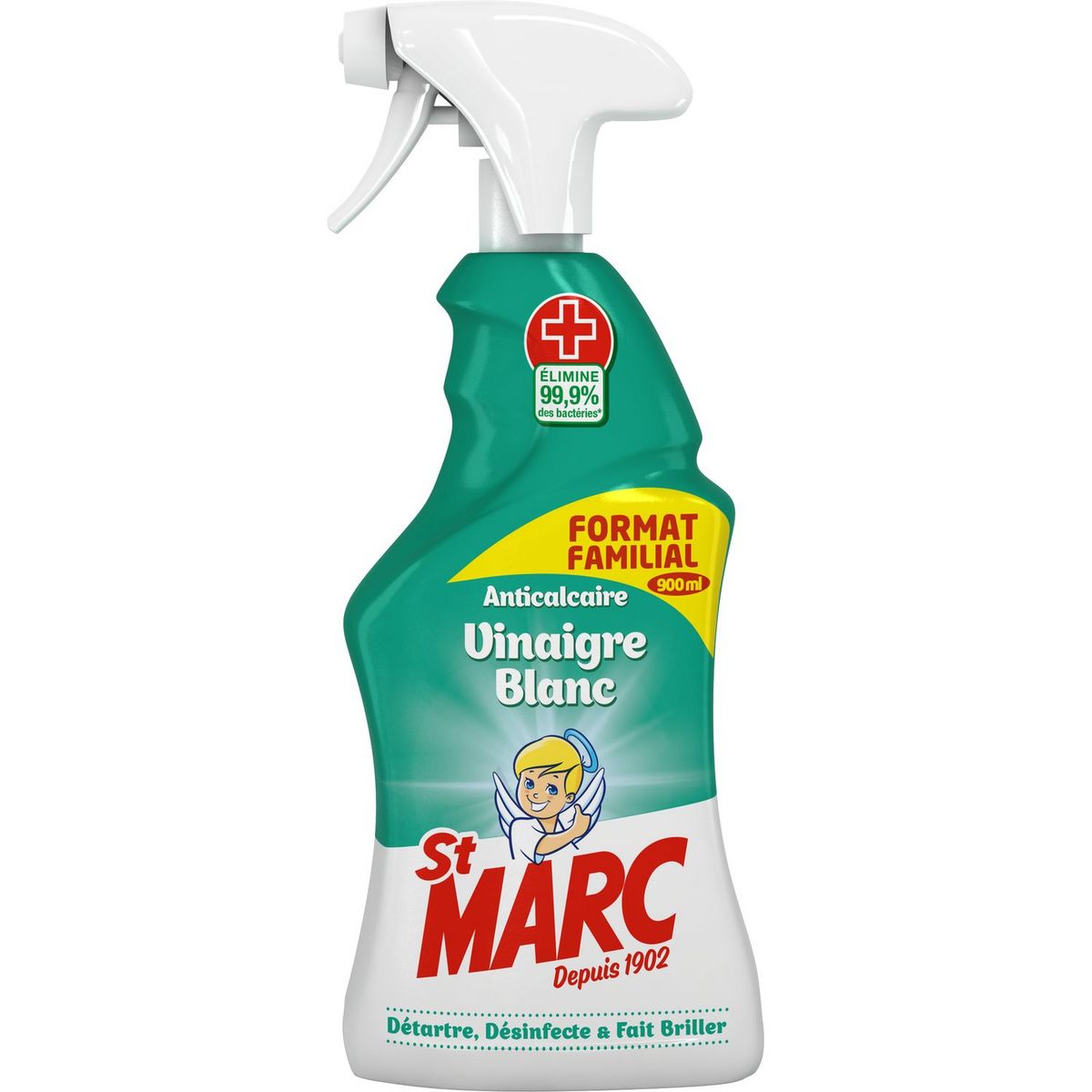 ST MARC Spray nettoyant anti-calcaire au vinaigre blanc 900ml pas cher - Auchan.fr