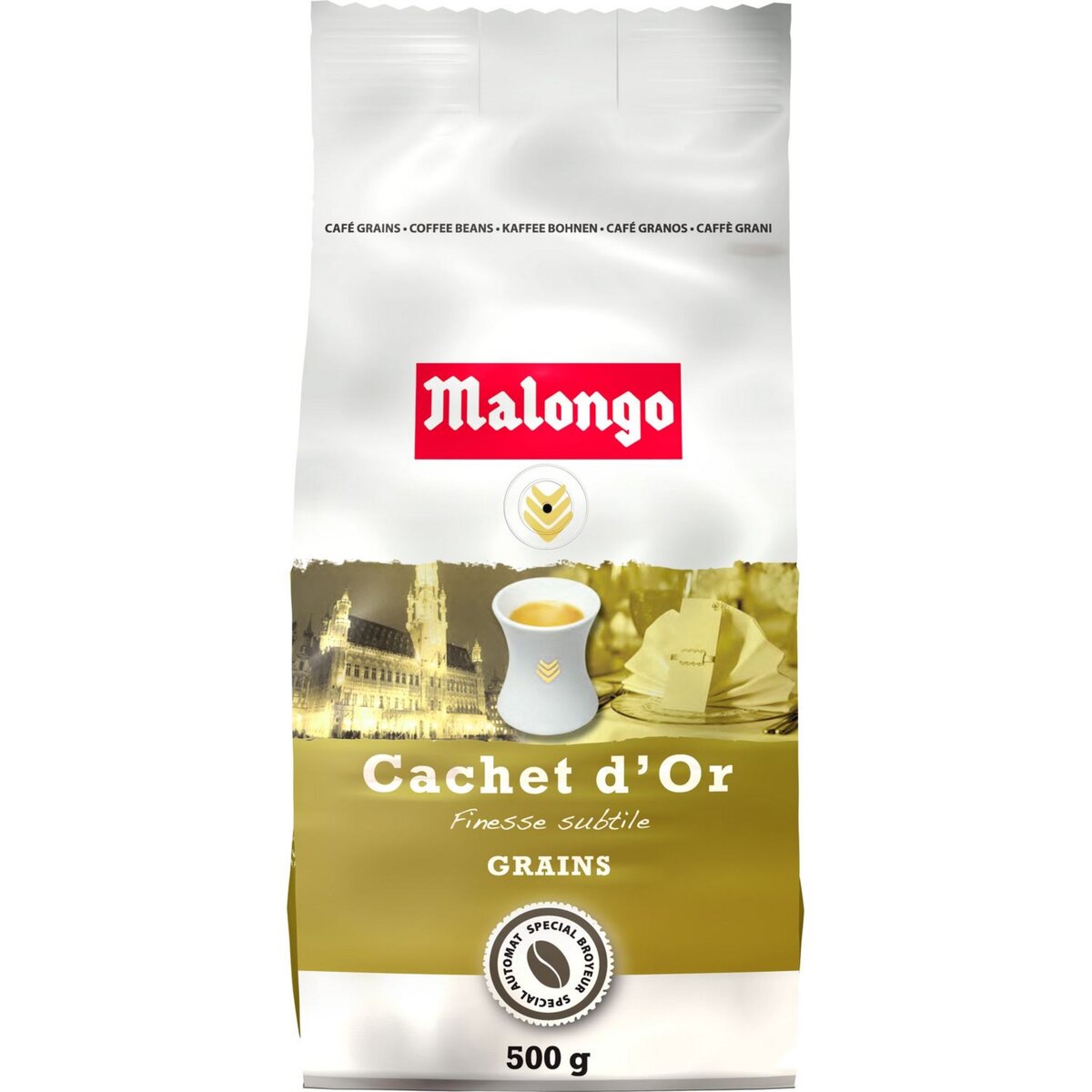 MALONGO Malongo café en grains cachet d'or 500g pas cher - Auchan.fr
