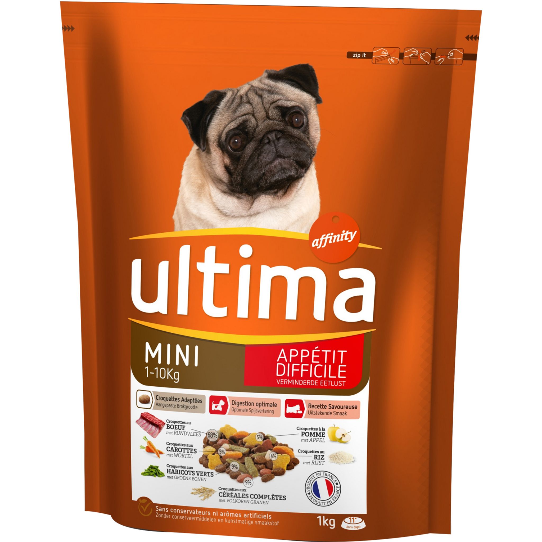 ULTIMA Ultima repas complet croquettes saveur boeuf -10kg 1kg pas cher ...