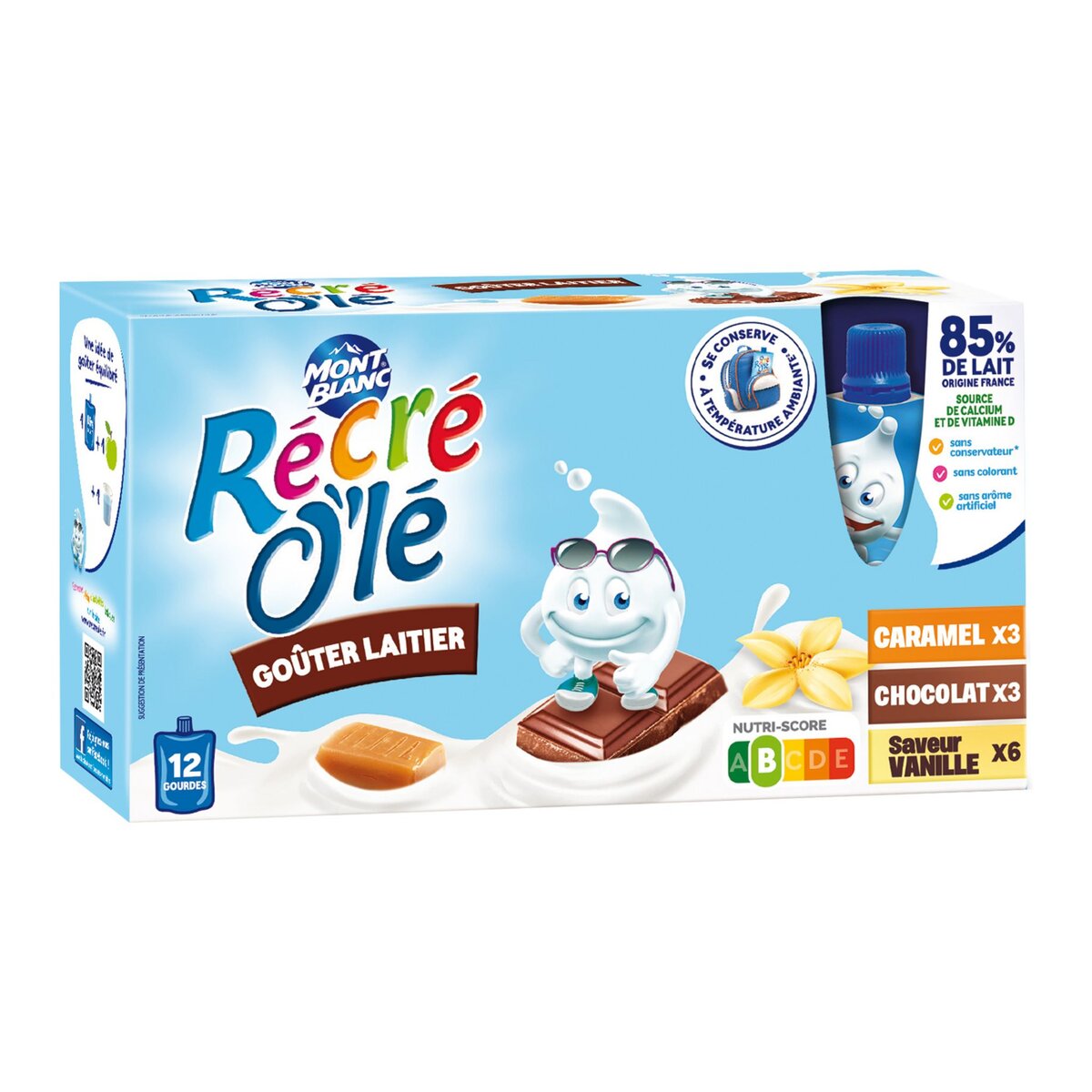 MONT BLANC Récré Olé goûter laitier en gourde, chocolat vanille et ...