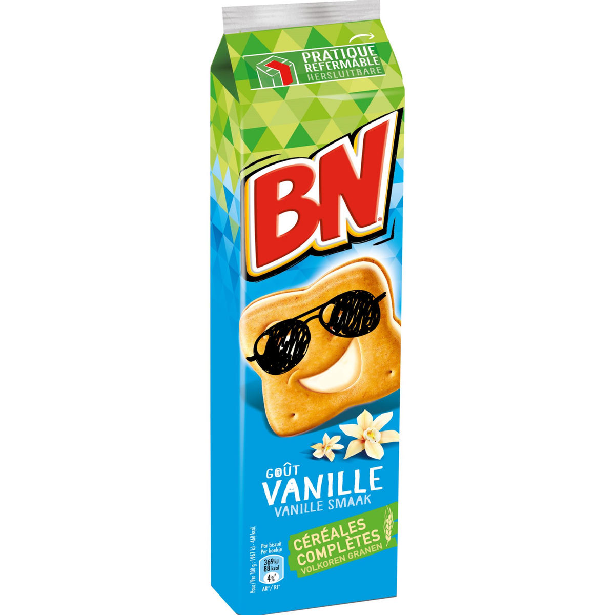BN Biscuits fourrés goût vanille aux céréales complètes 16 biscuits ...