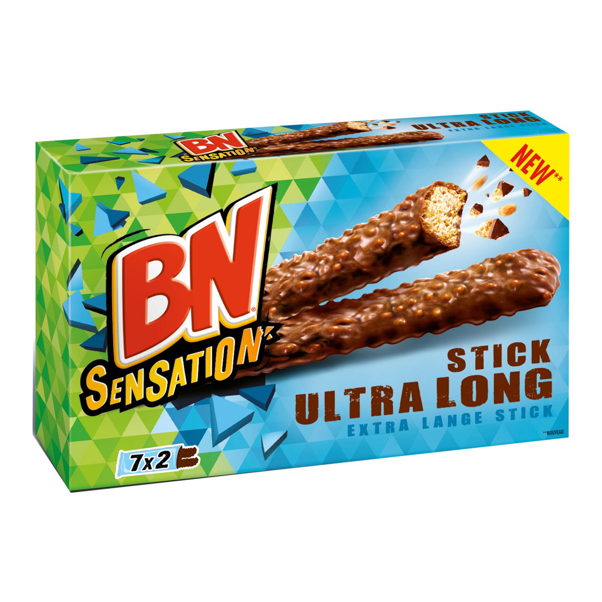 BN Sensation biscuits sticks au chocolat au lait et riz soufflé 7x2 ...