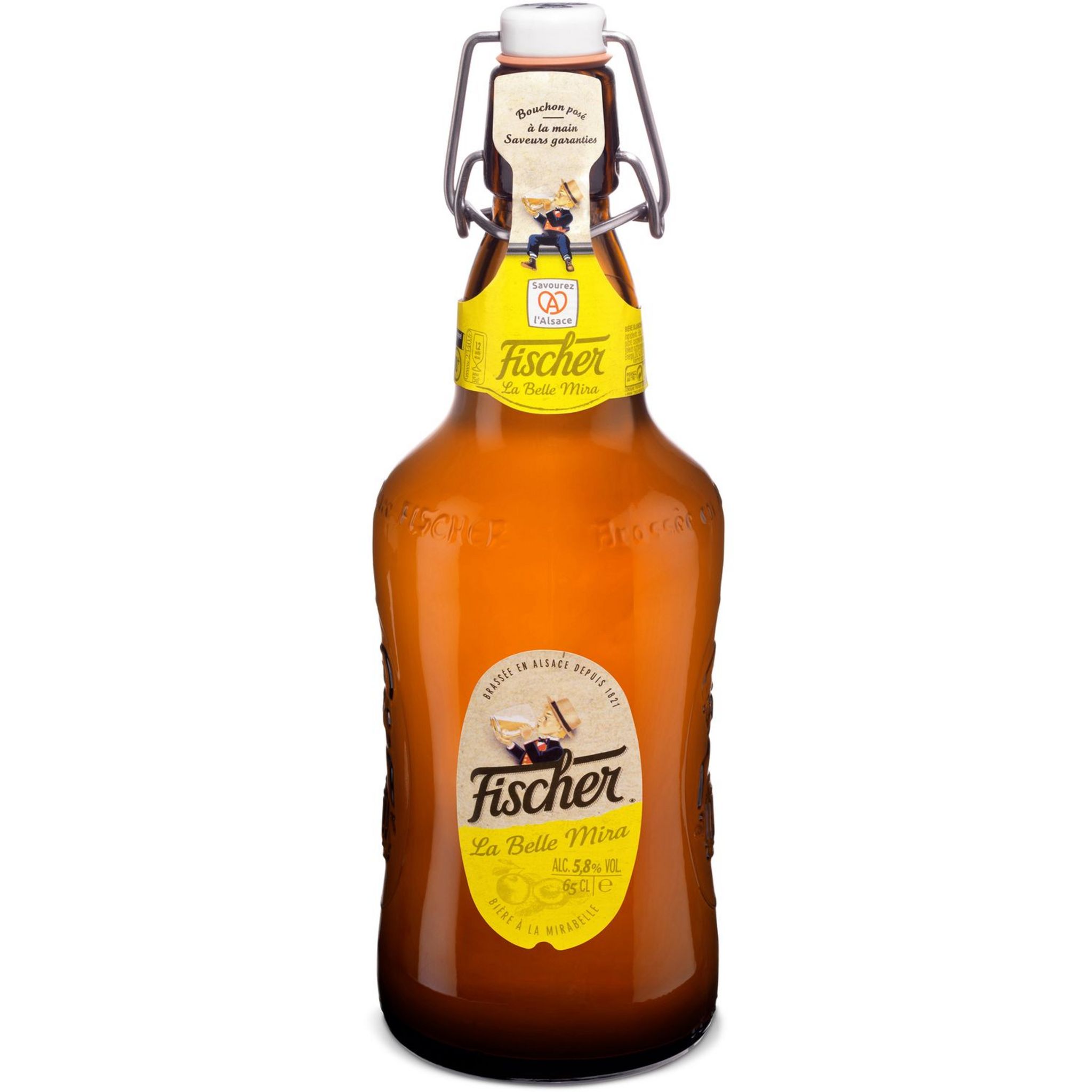 FISCHER Fischer Belle Mira bière aromatisée d'Alsace 6° -65cl pas cher ...