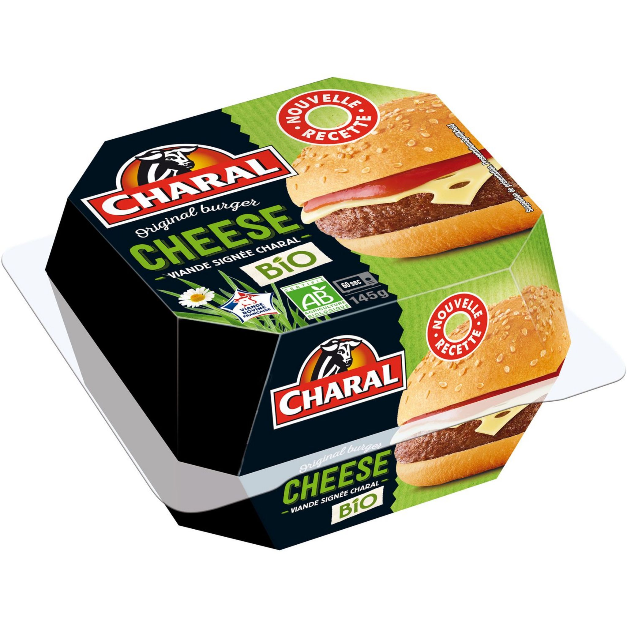 CHARAL Hâché spécial cheese burger bio 145g pas cher - Auchan.fr