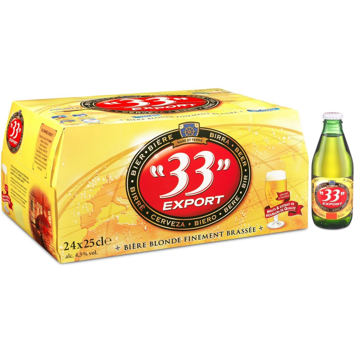 33 Export bière blonde 4,5° -24x25cl pas cher - Auchan.fr