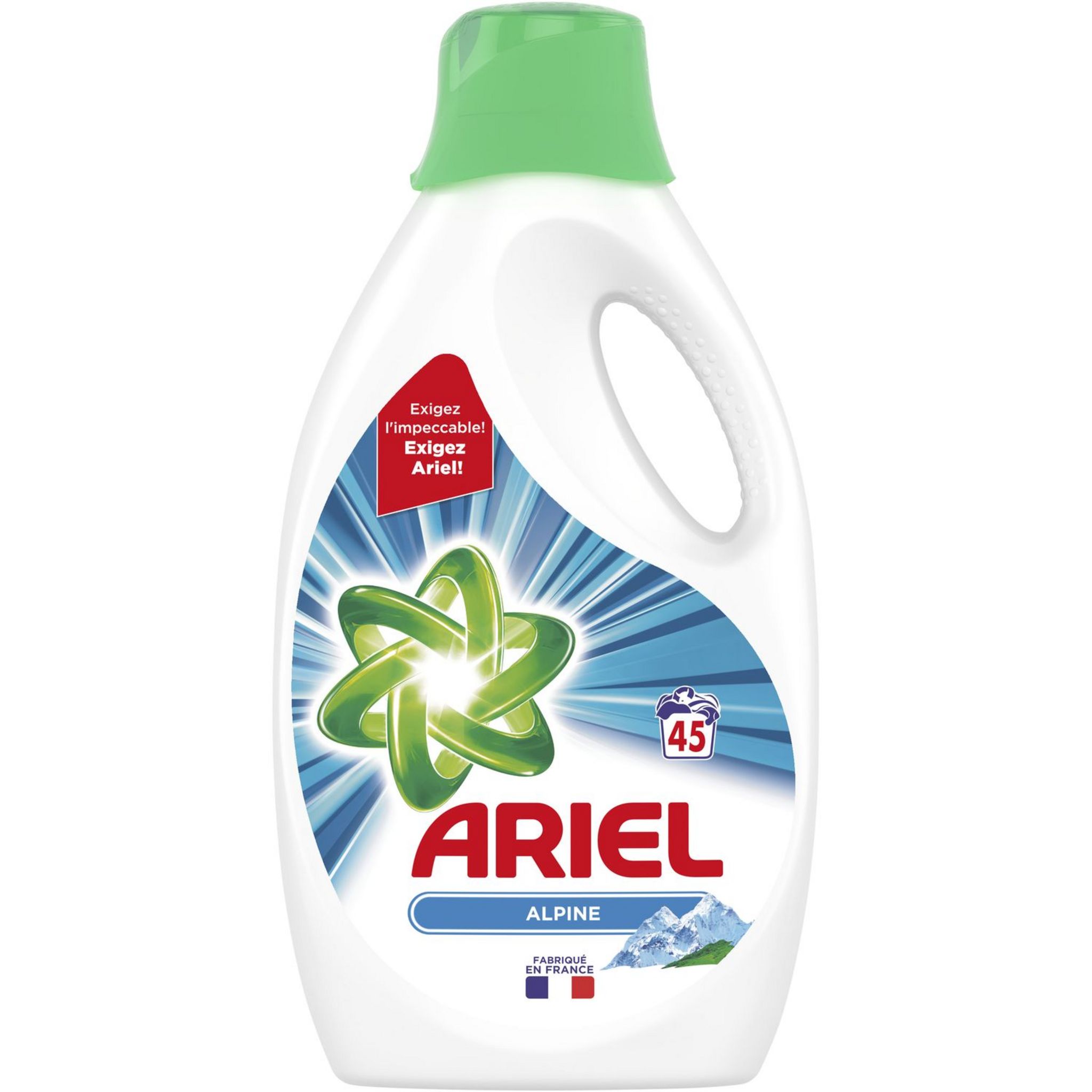 ARIEL Lessive liquide alpine 45 lavages 2,475l pas cher - Auchan.fr
