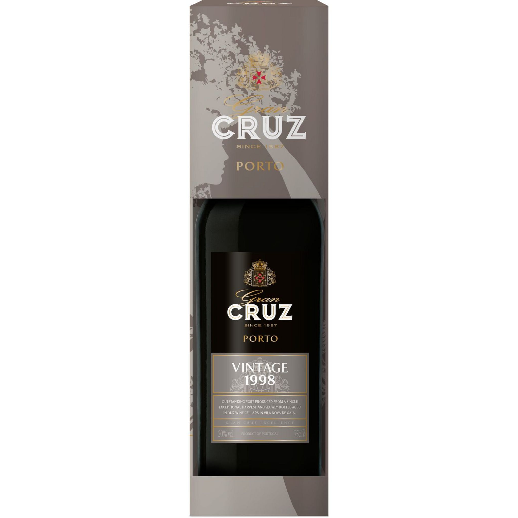 PORTO CRUZ Porto rouge vintage 1998 20% avec étui 75cl pas cher - Auchan.fr