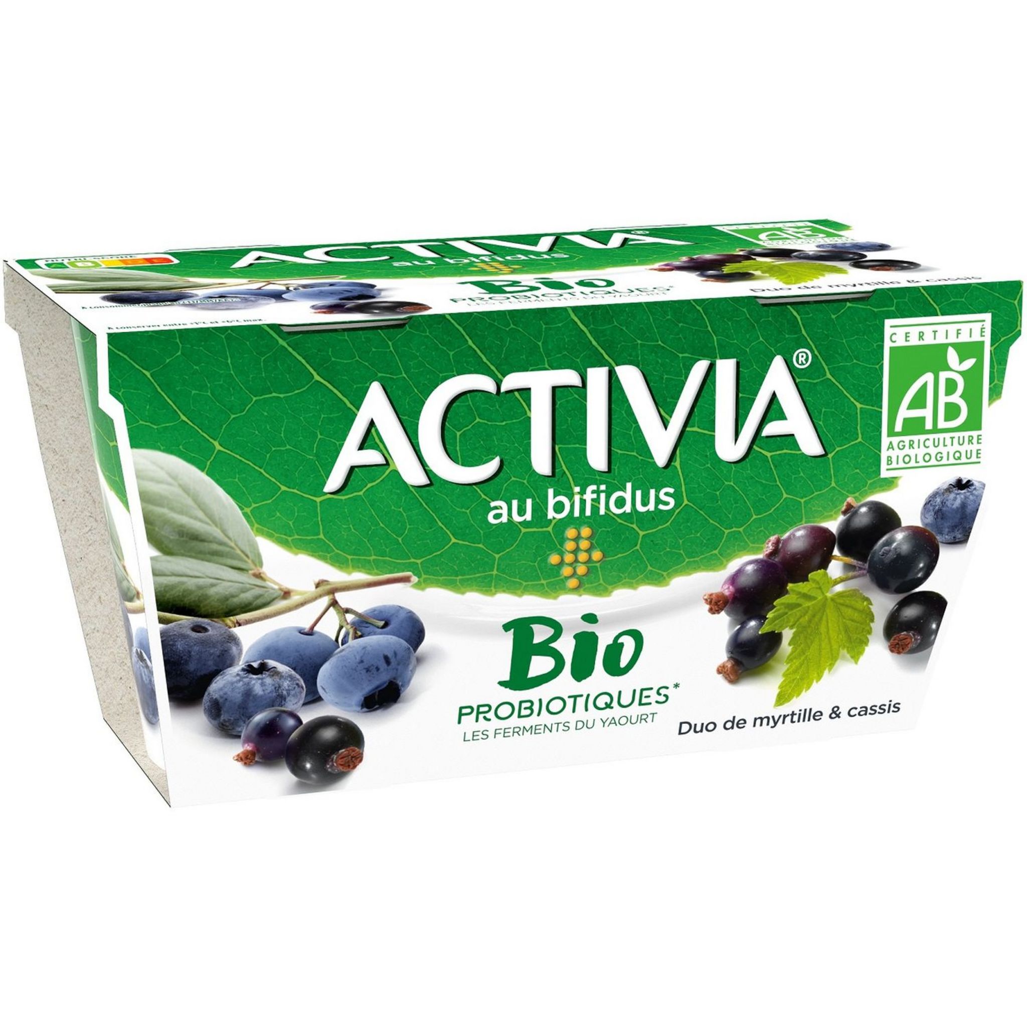 ACTIVIA Activia bio yaourt bifidus duo fruits myrtille cassis 2x145g ...