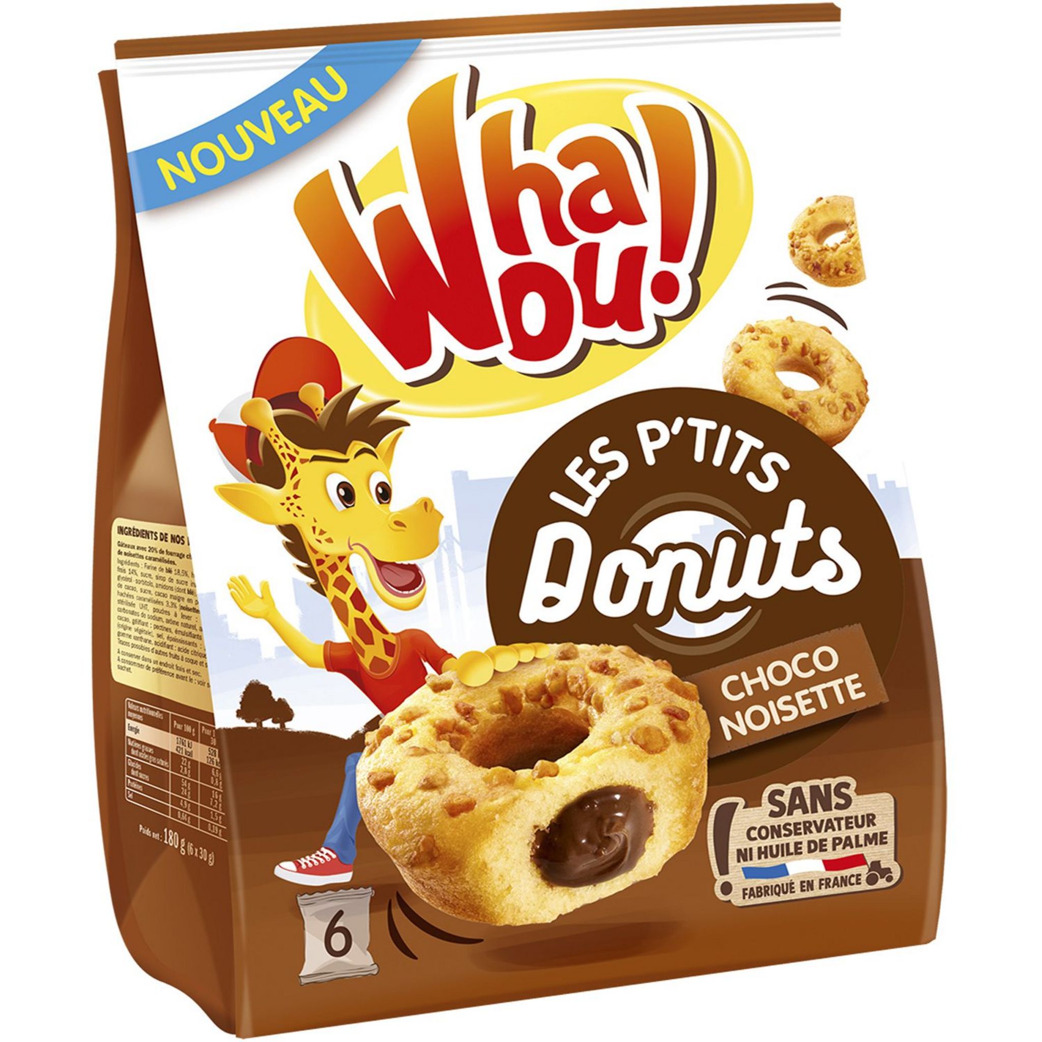 WHAOU Les pt'tits donuts choco noisette sans conservateur, sachets ...