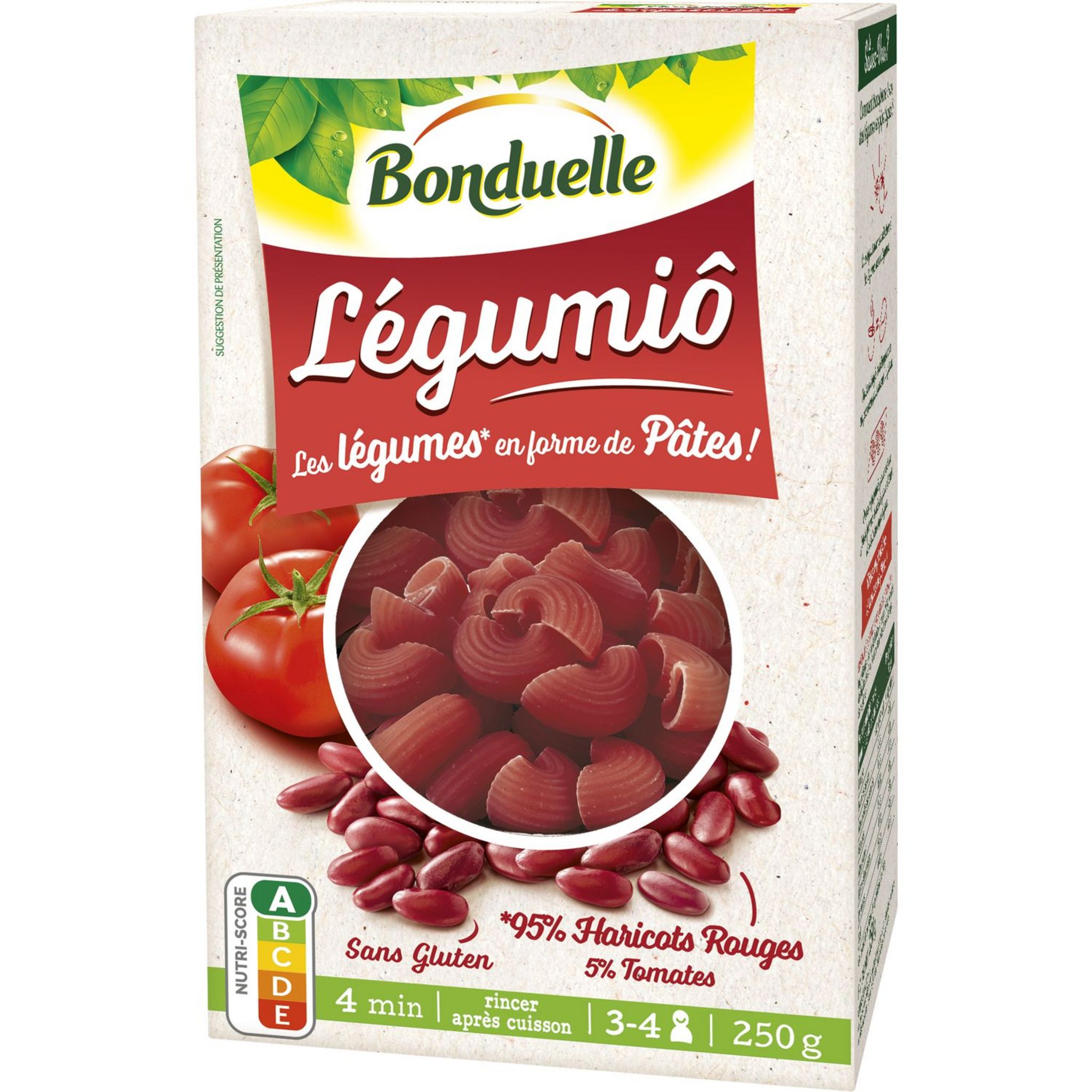 BONDUELLE Légumiô pâtes de légumes sans gluten haricots rouges et ...